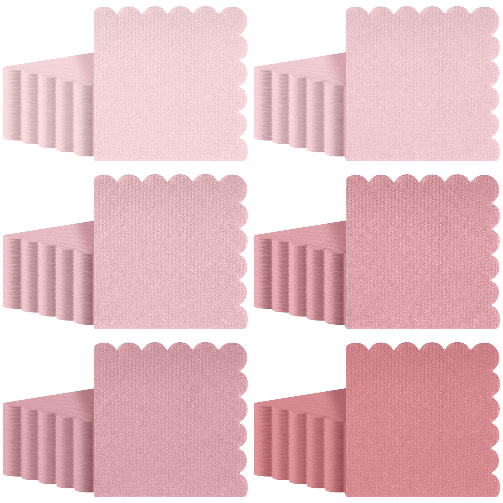 Amazon.com: durony 150 Pack Scalloped Napkins 5 x 5 Inch Disposable ...