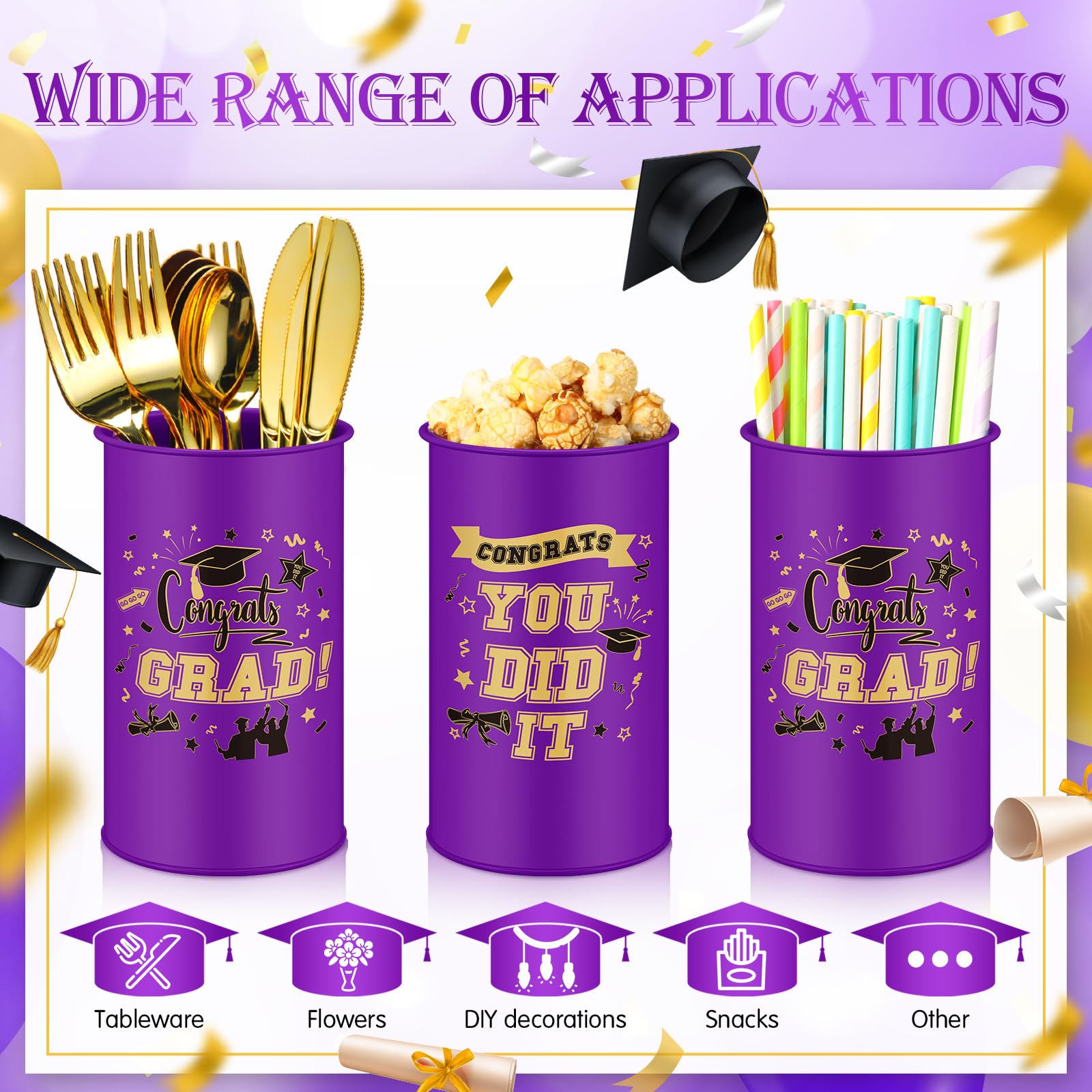 Snapklik.com : Domensi 6 Pcs 2025 Graduation Table Centerpiece Vase ...