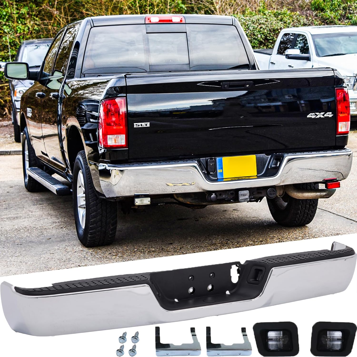 Amazon.com: Rear Steel Step Bumper Assembly for 2013-2018 Dodge Ram ...