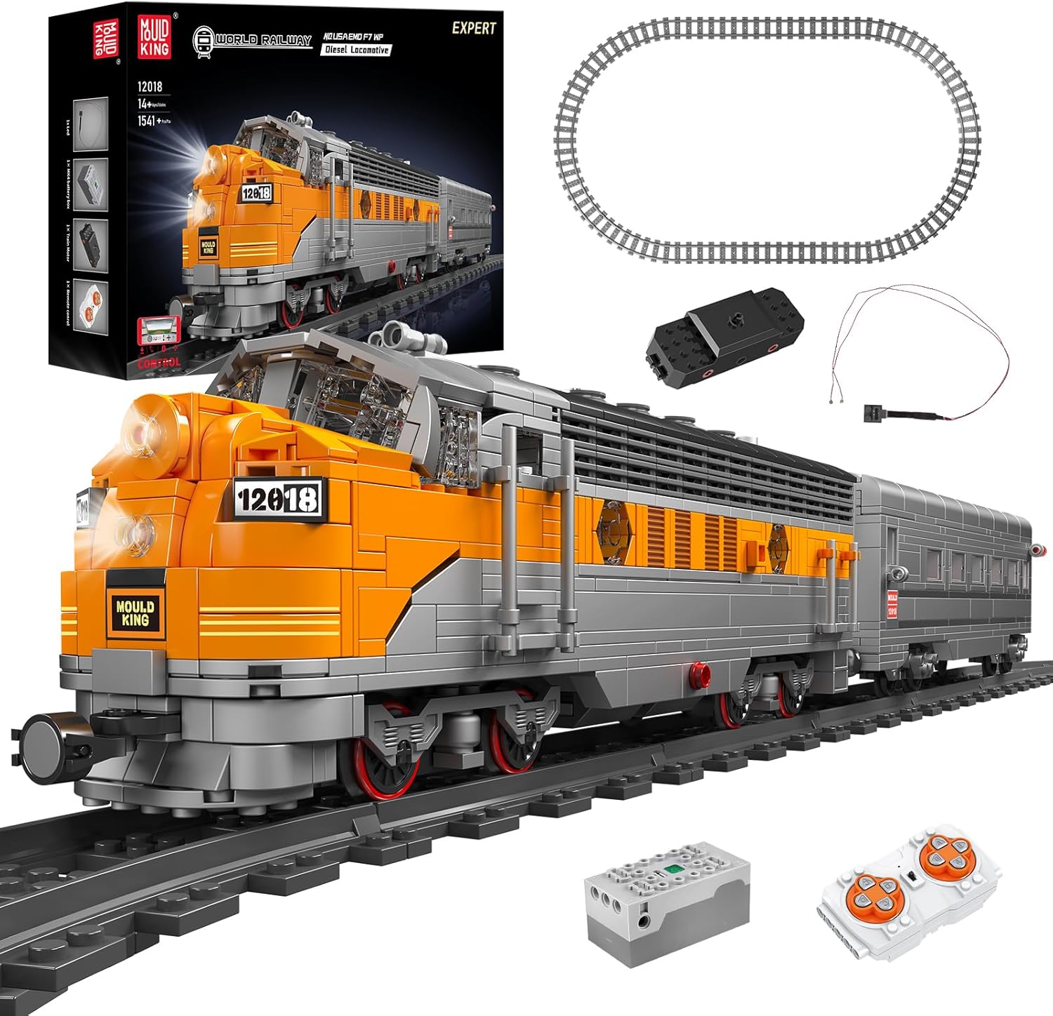 Amazon.com: Mould King 12018 Train Building Blocks Sets, Remote/App ...