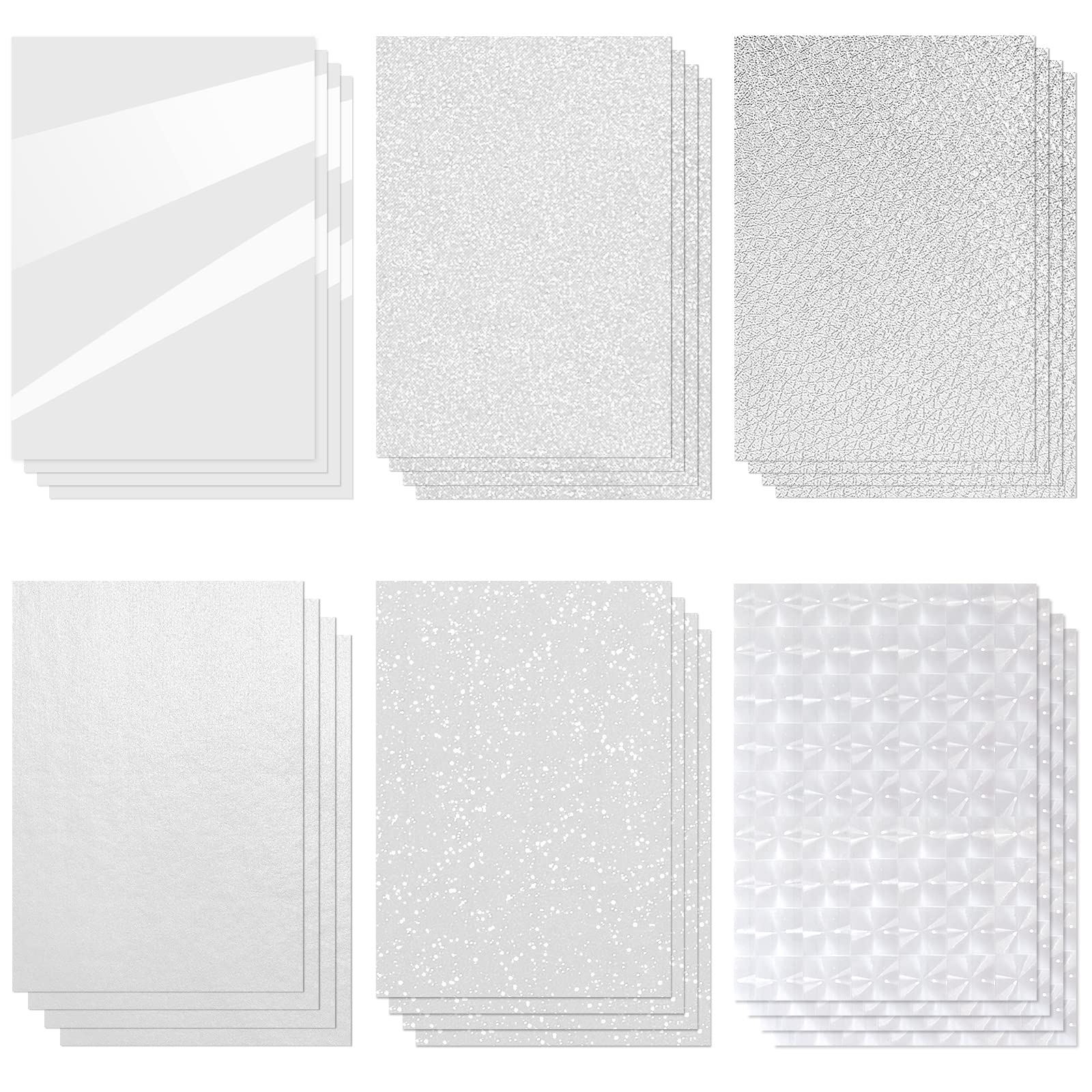 24 Sheets Transparent Holographic Sticker Paper Adhesive A4 Vinyl ...