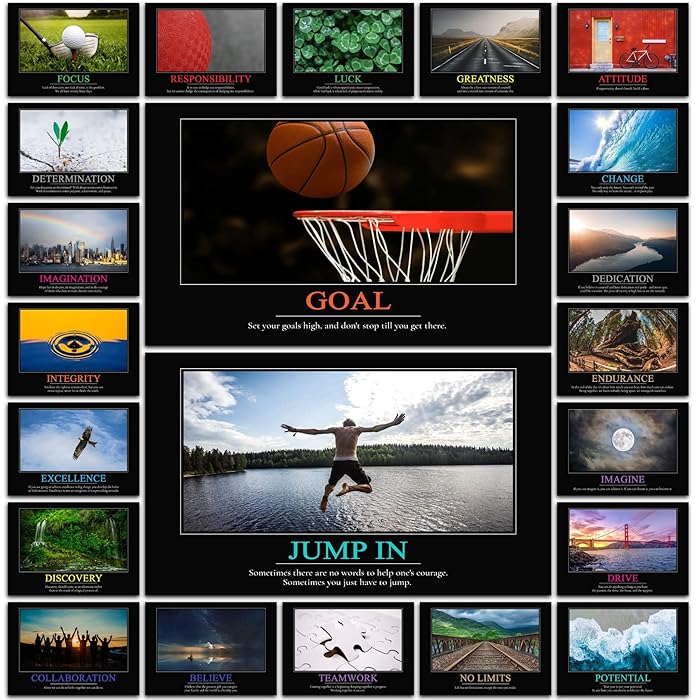 Buy Motivational Posters - Classroom Decorations - 22 Set - 44 - V4 ...