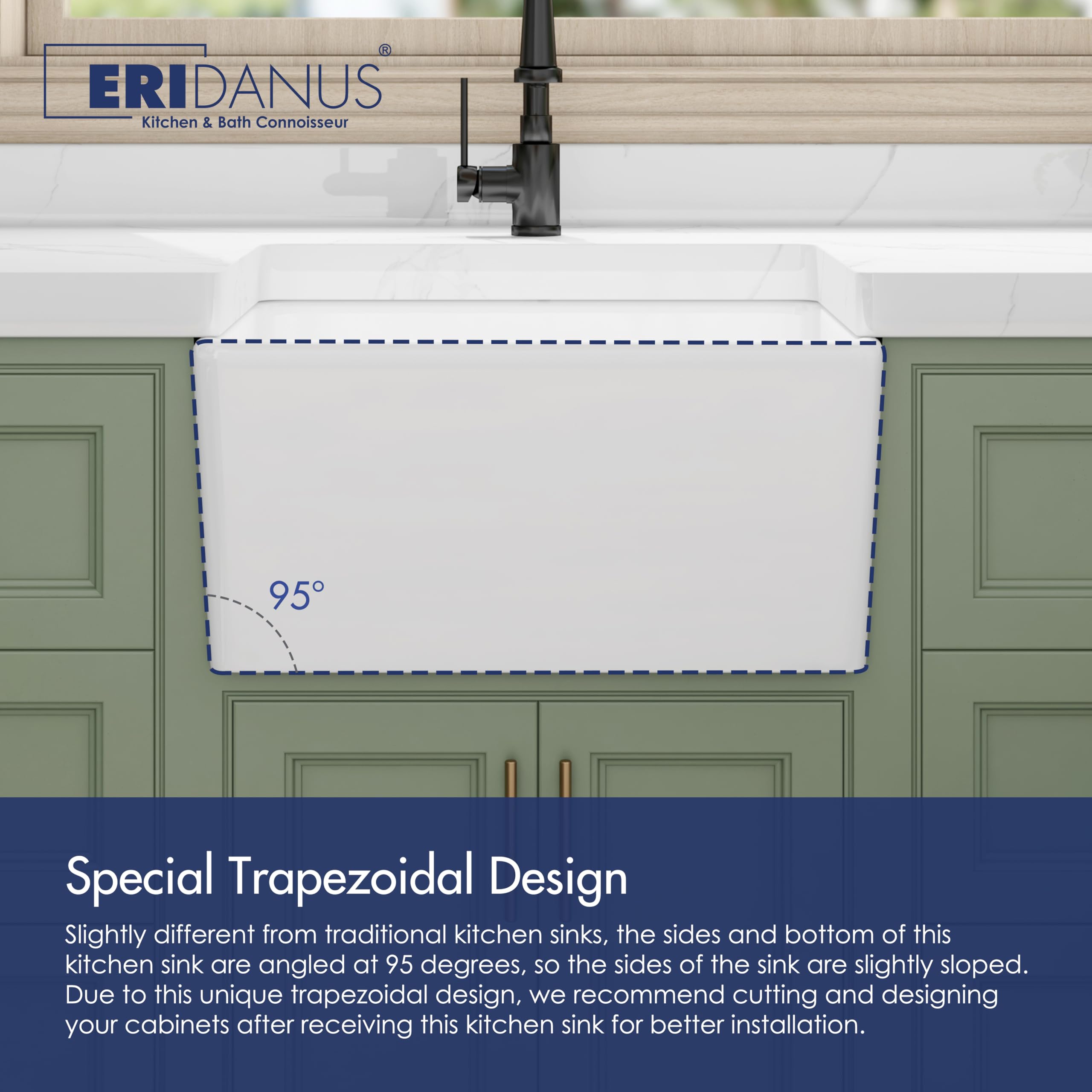 Eridanus Sinks ERIDANUS 48 Bathroom Sink Large Vessel Installation