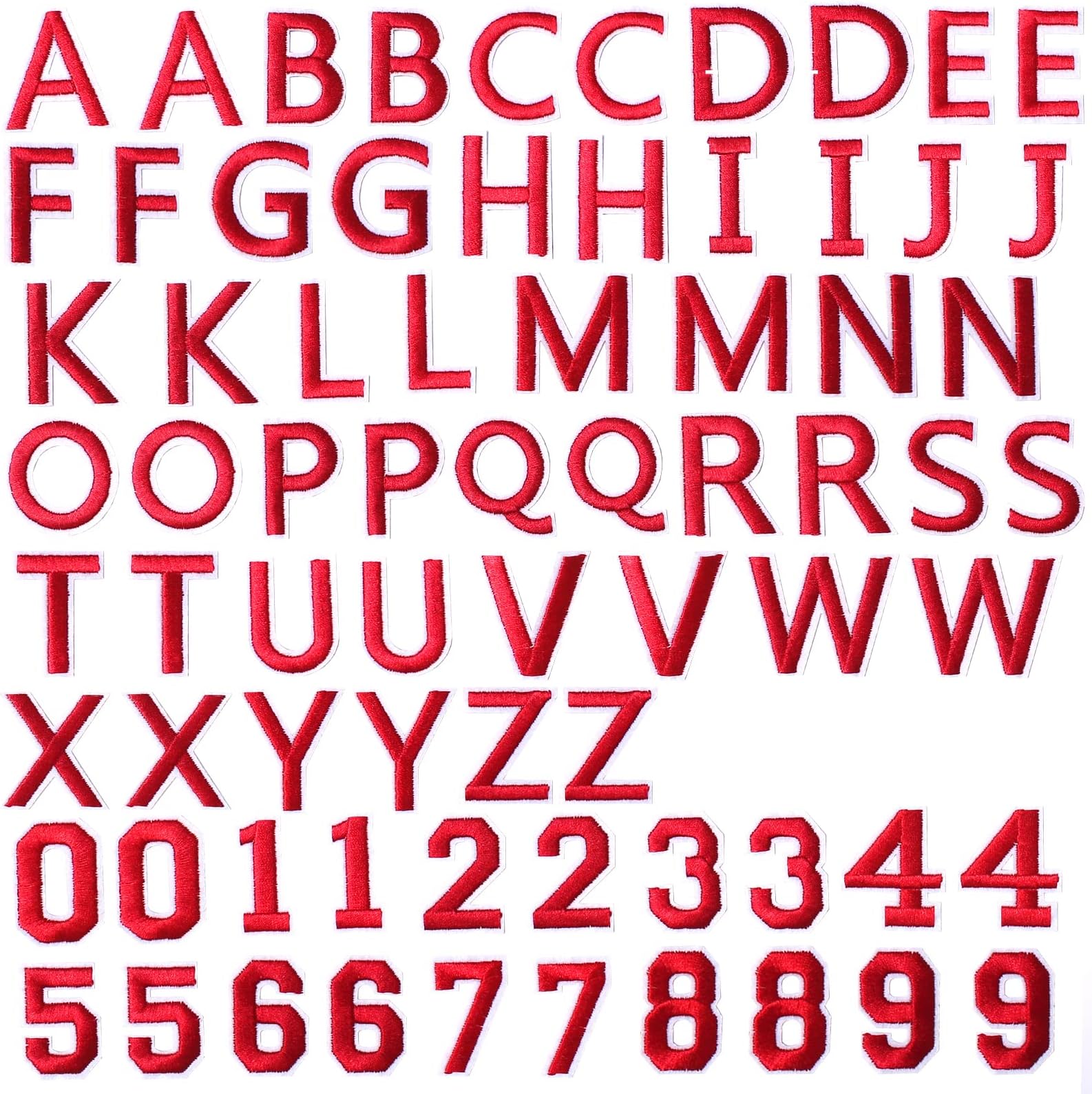 Amazon.com: Iron on Letter Patches 52 Pieces,bfuee Red Letter Patches ...