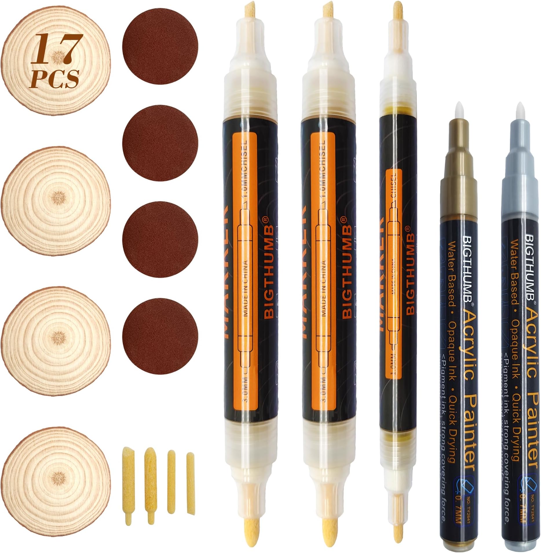 Amazon.com: BIGTHUMB Wood Burning Pen Kit 17PCS with 3 Scorch Pen ...