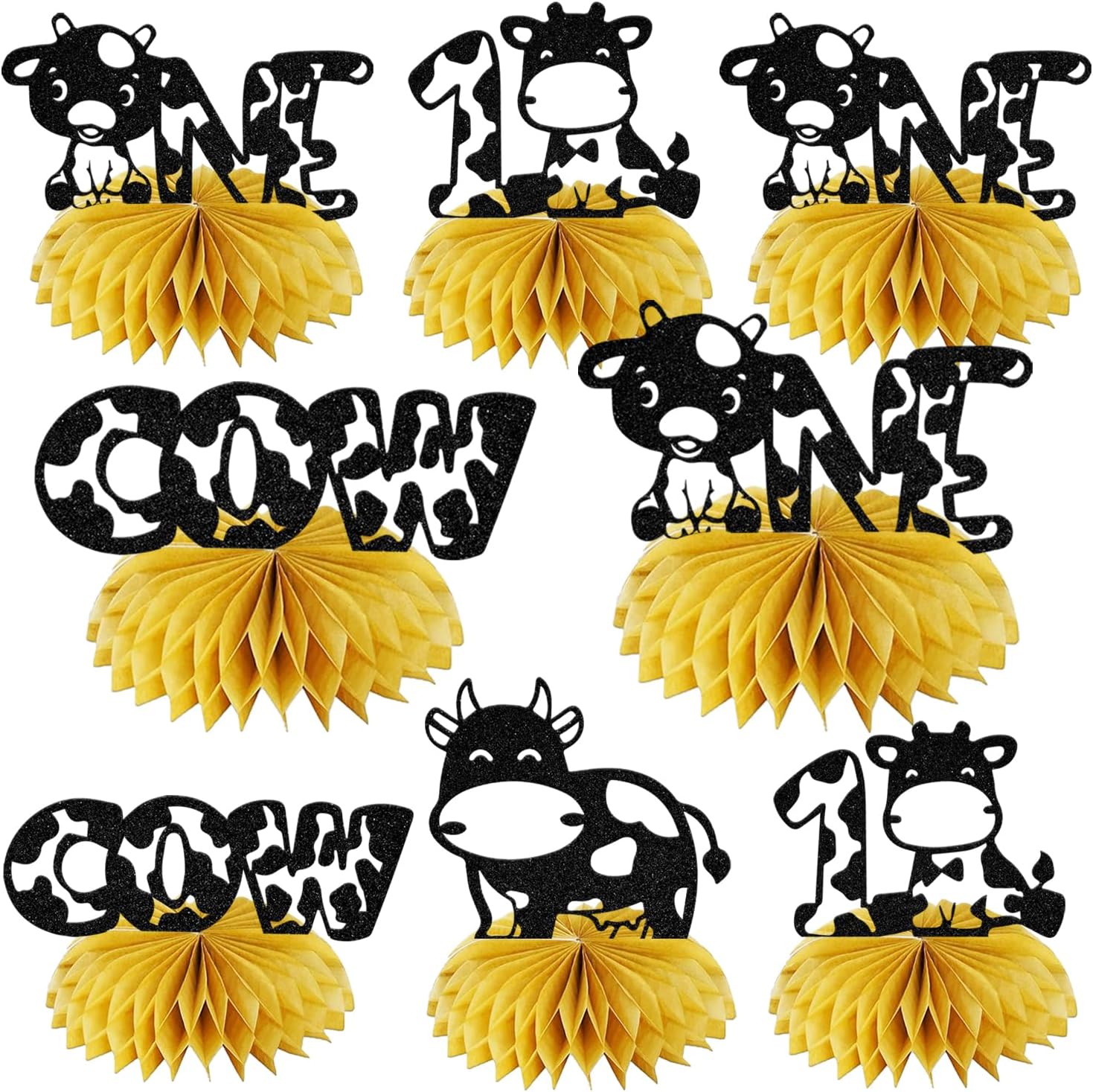 Amazon.com: KEWUFD Cow Honeycomb Centerpieces,Western Cowboy Theme Kids ...