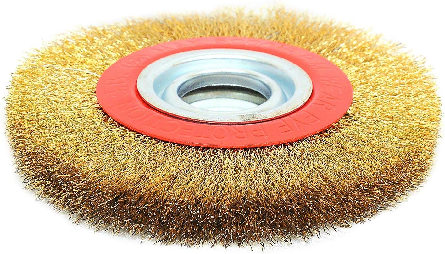 BRUSH HOUSE Steel Wire 6-Inch Circular Wheel Brush with Adapter Rings ...