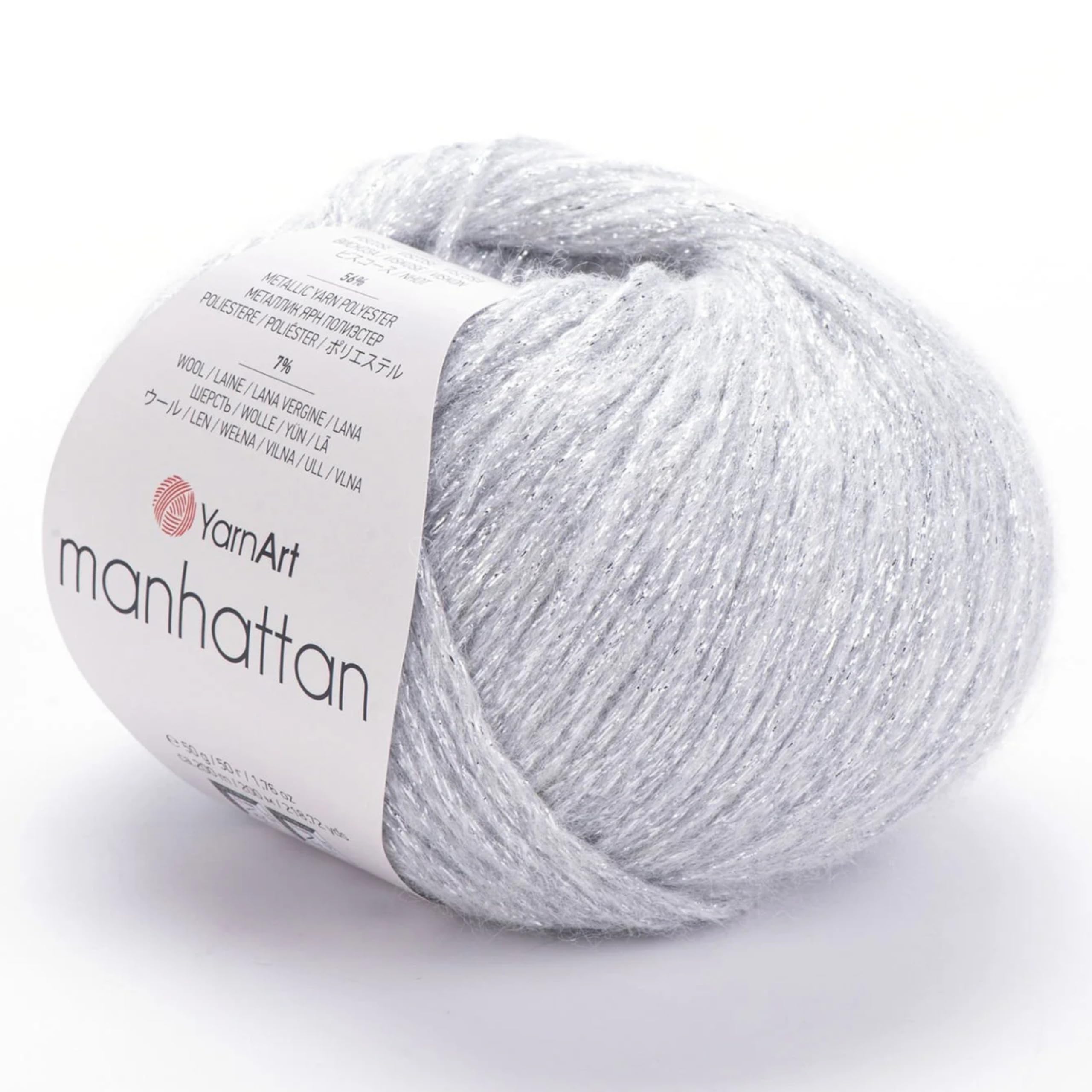 Amazon.com: YARNART Manhattan - Glittery Knitting Yarn, Sparkle Yarn ...