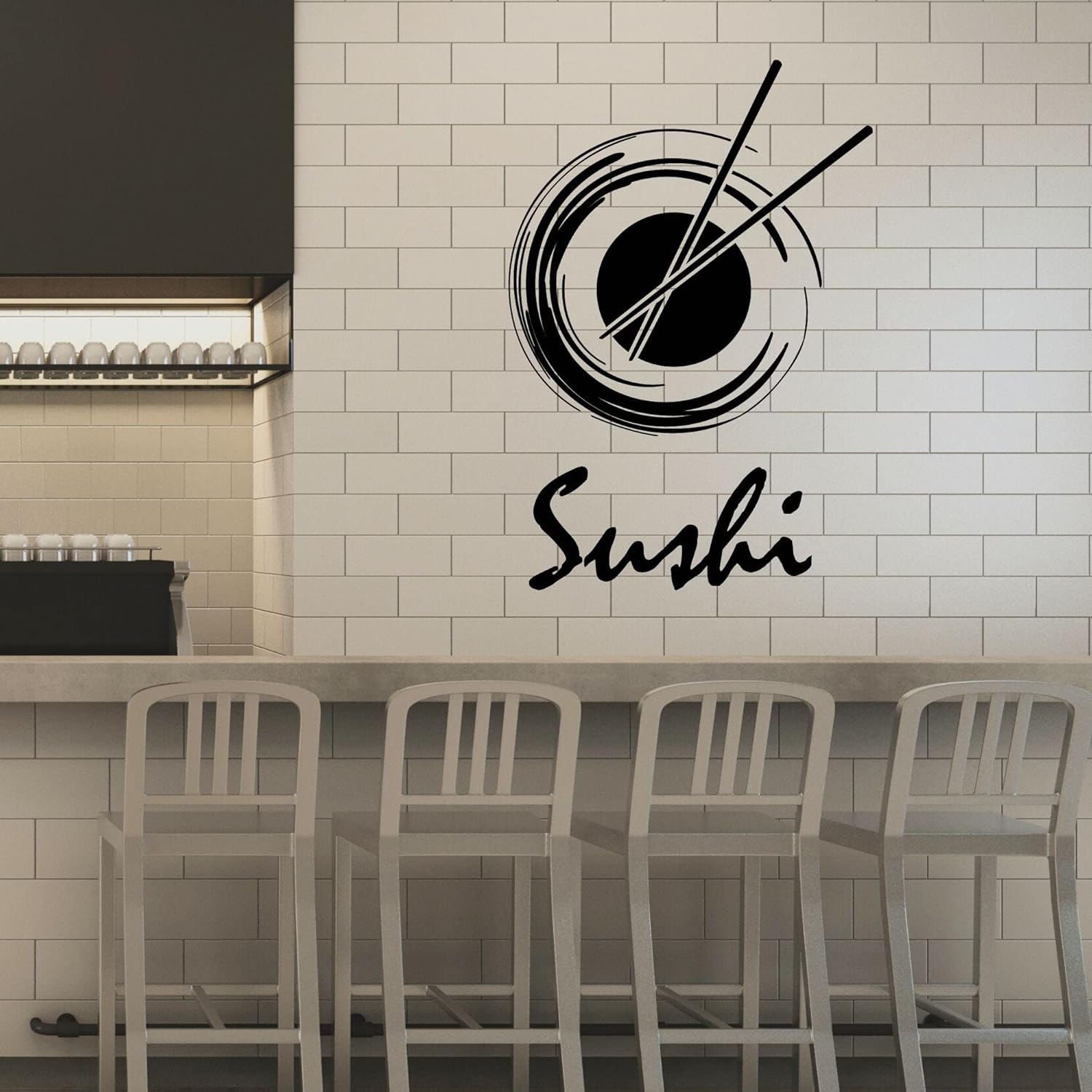 Amazon.com: Sushi Vinyl Wall Decal Asia Japan Food Chopsticks Nori ...