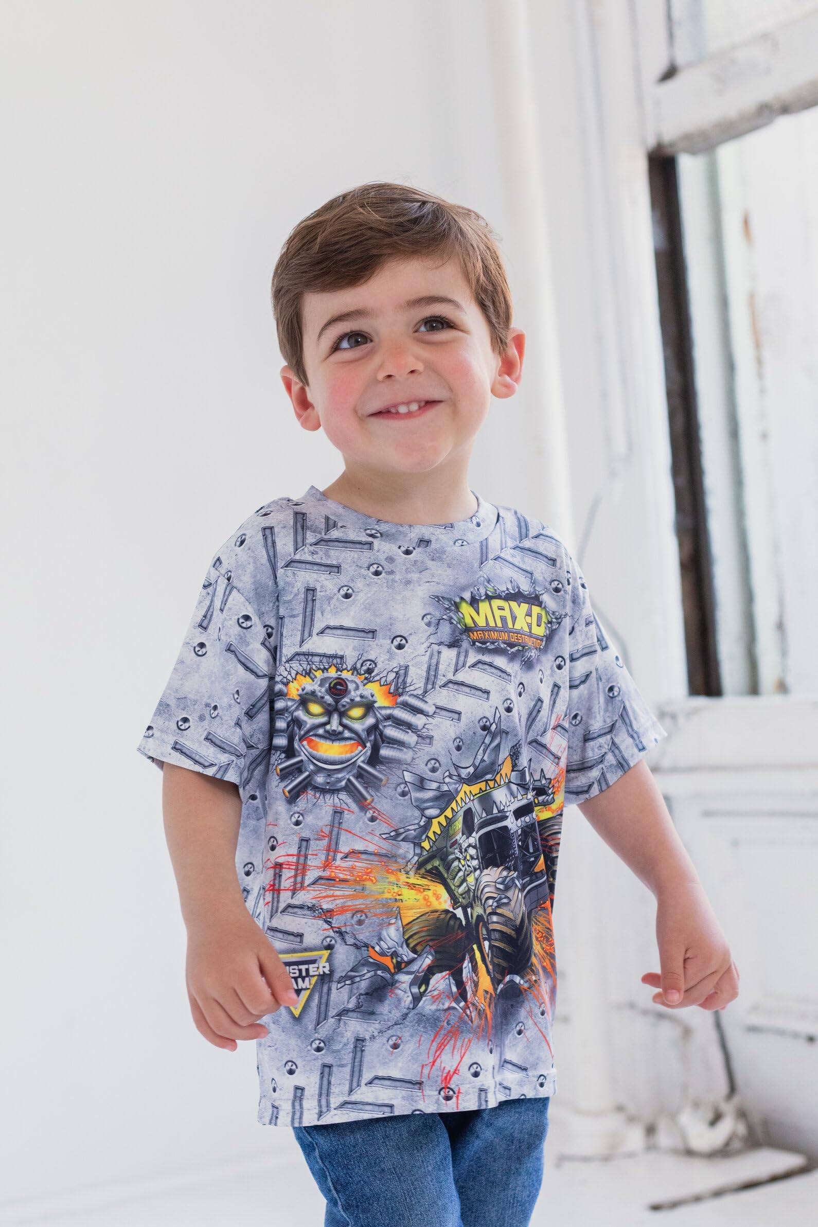 Snapklik.com : Maximum Destruction Toddler Boys Graphic T-Shirt Grey 2T