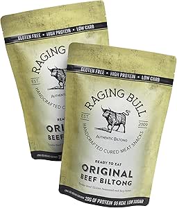 Raging Bull 500g Original Biltong Pack - 2 x 250g Pack - High Protein ...