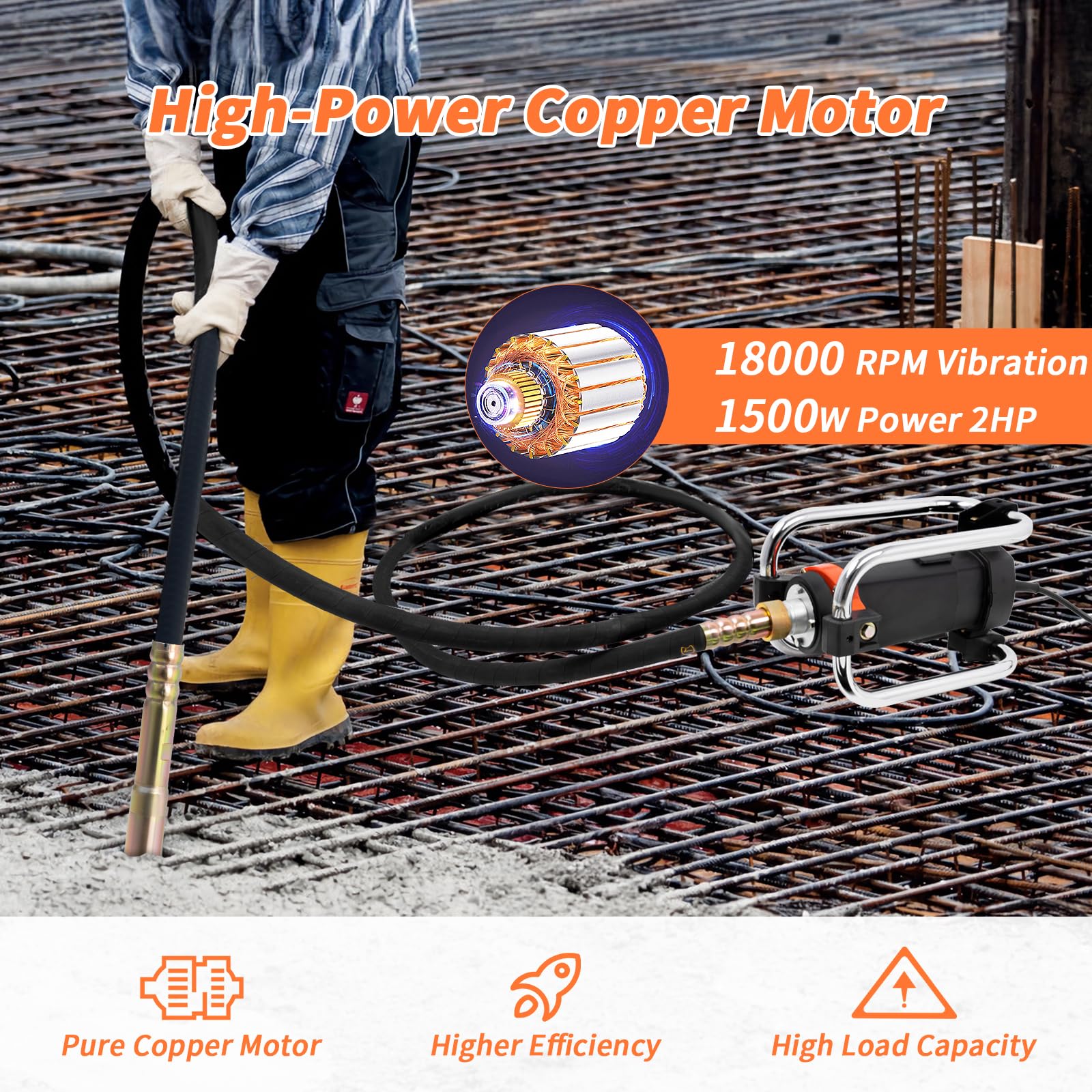 Snapklik.com : LMYYGOO Electric Concrete Vibrator Handheld, 2HP 1500W ...
