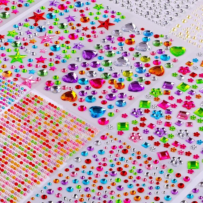 Amazon.com: Gem Stickers, 3005 Pcs Rhinestone Stickers, Jewel Stickers ...