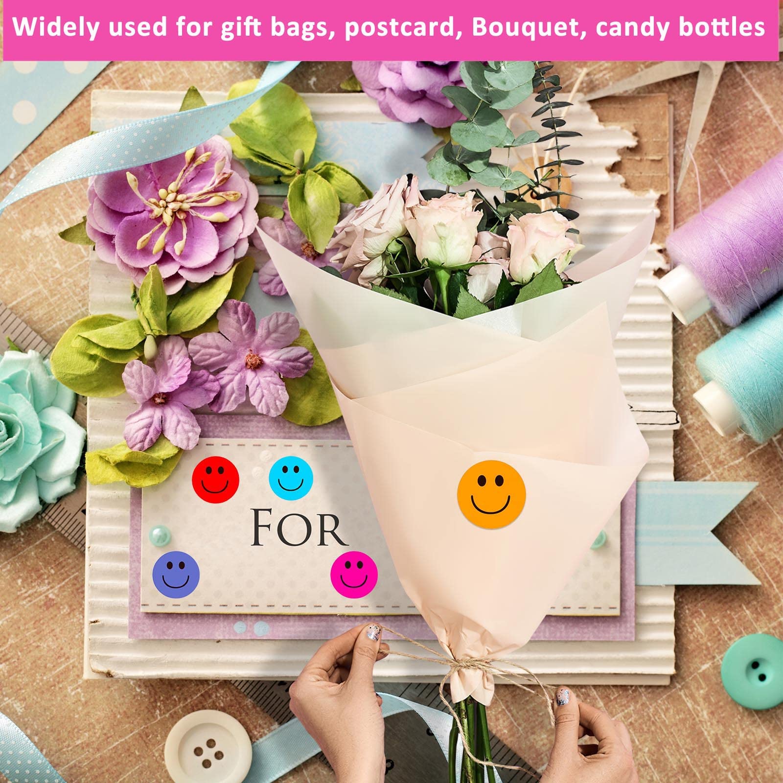 Snapklik.com : 1260 Pcs Happy Smile Face Stickers - Teachers Reward For ...