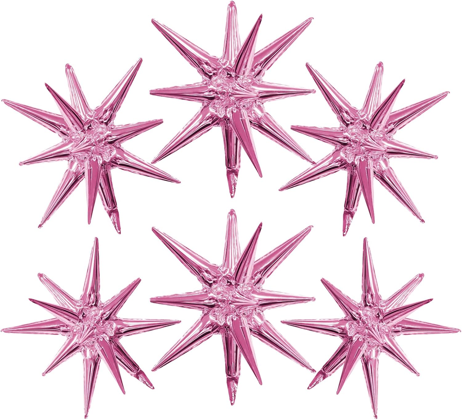 Amazon.com: Star Foil Mylar Balloons Pink Party Decorations 6pcs Cone ...