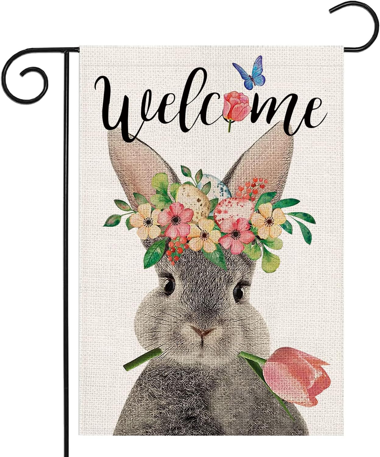 Amazon.com : Easter Bunny Garden Flags 12x18 Double Sided - Spring ...