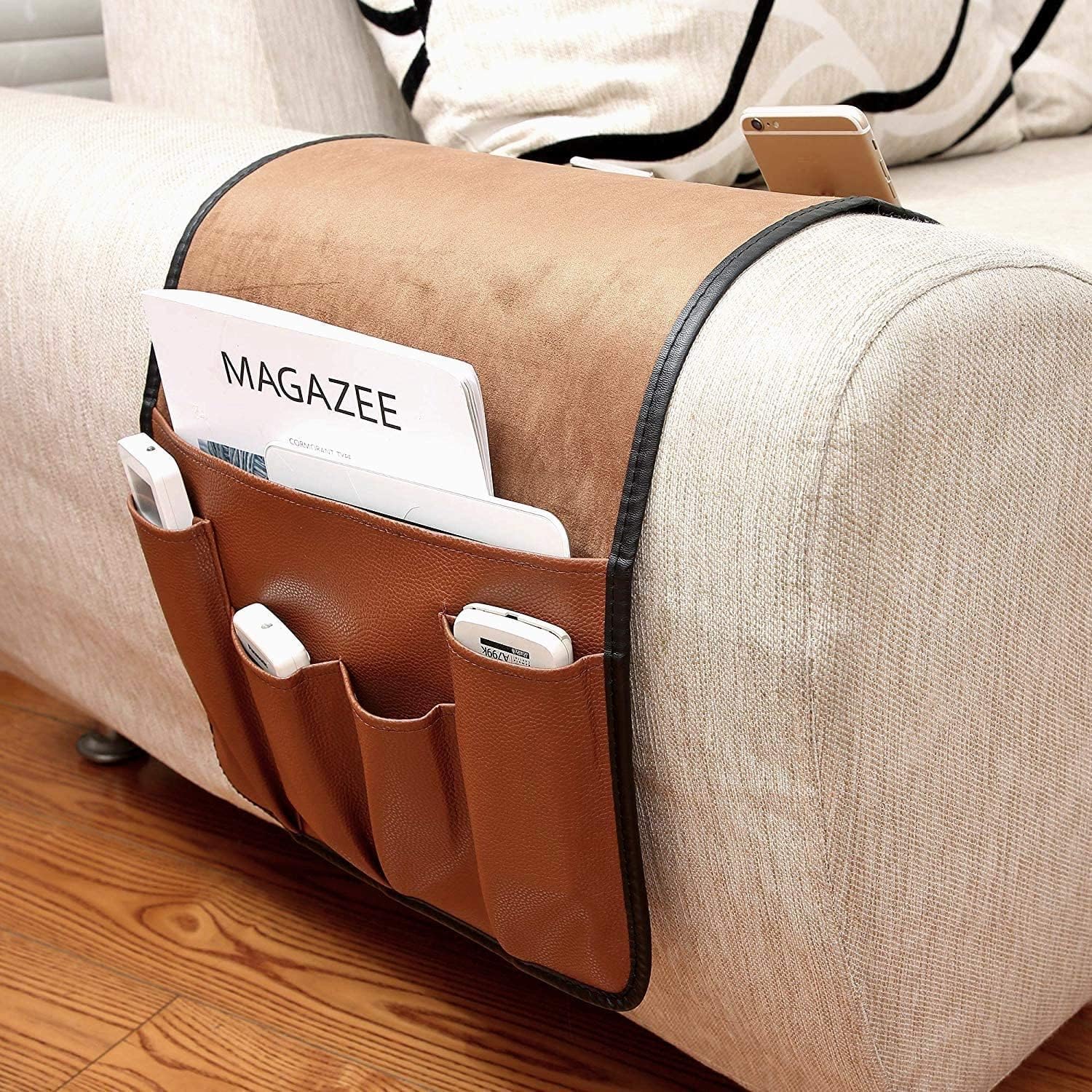 Arm Rest Organiser Hanging Sofa Caddy Storage Bag TV Remote Control ...