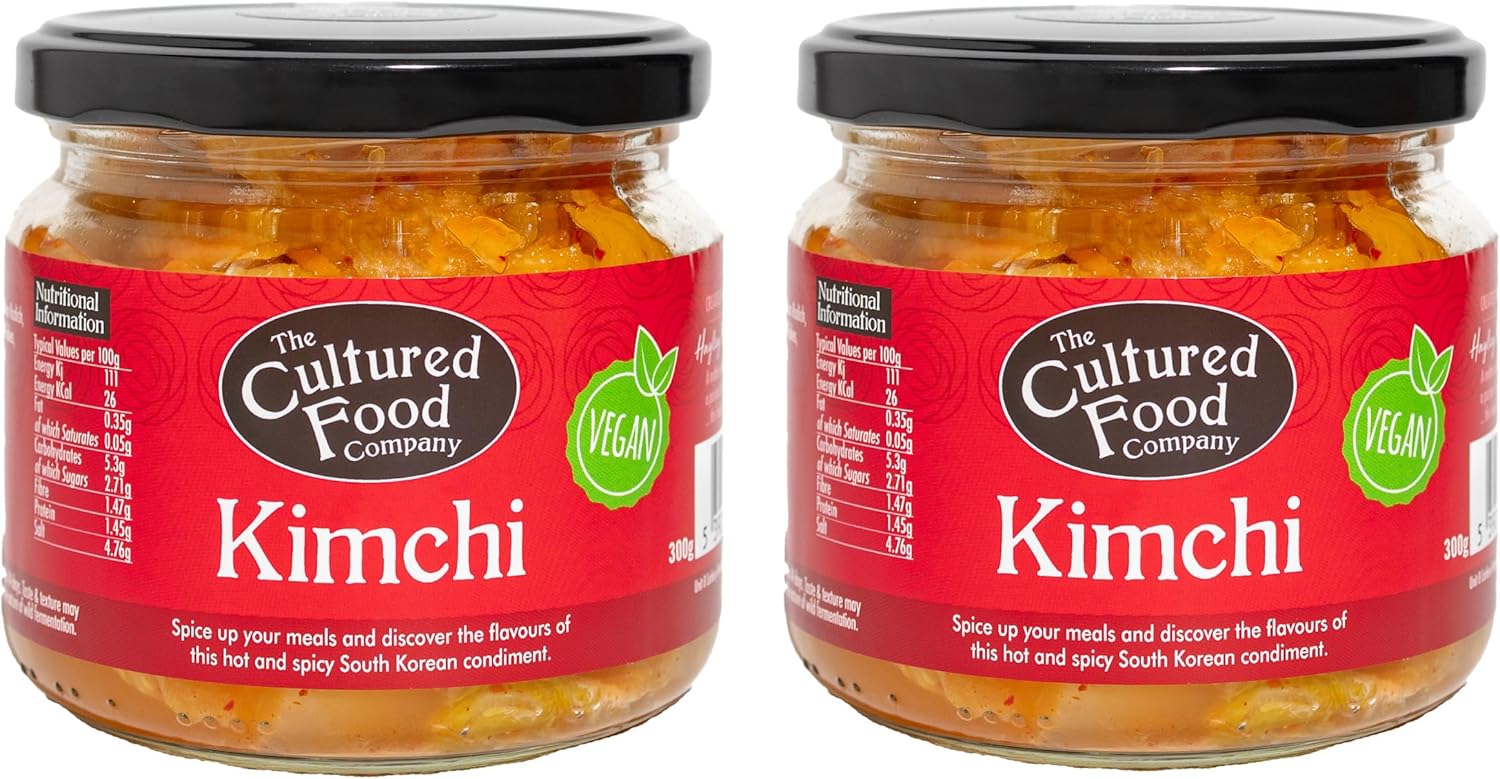 Vegan Kimchi 2 x 300g Jar - The Cultured Food Company's Authentic Plant ...