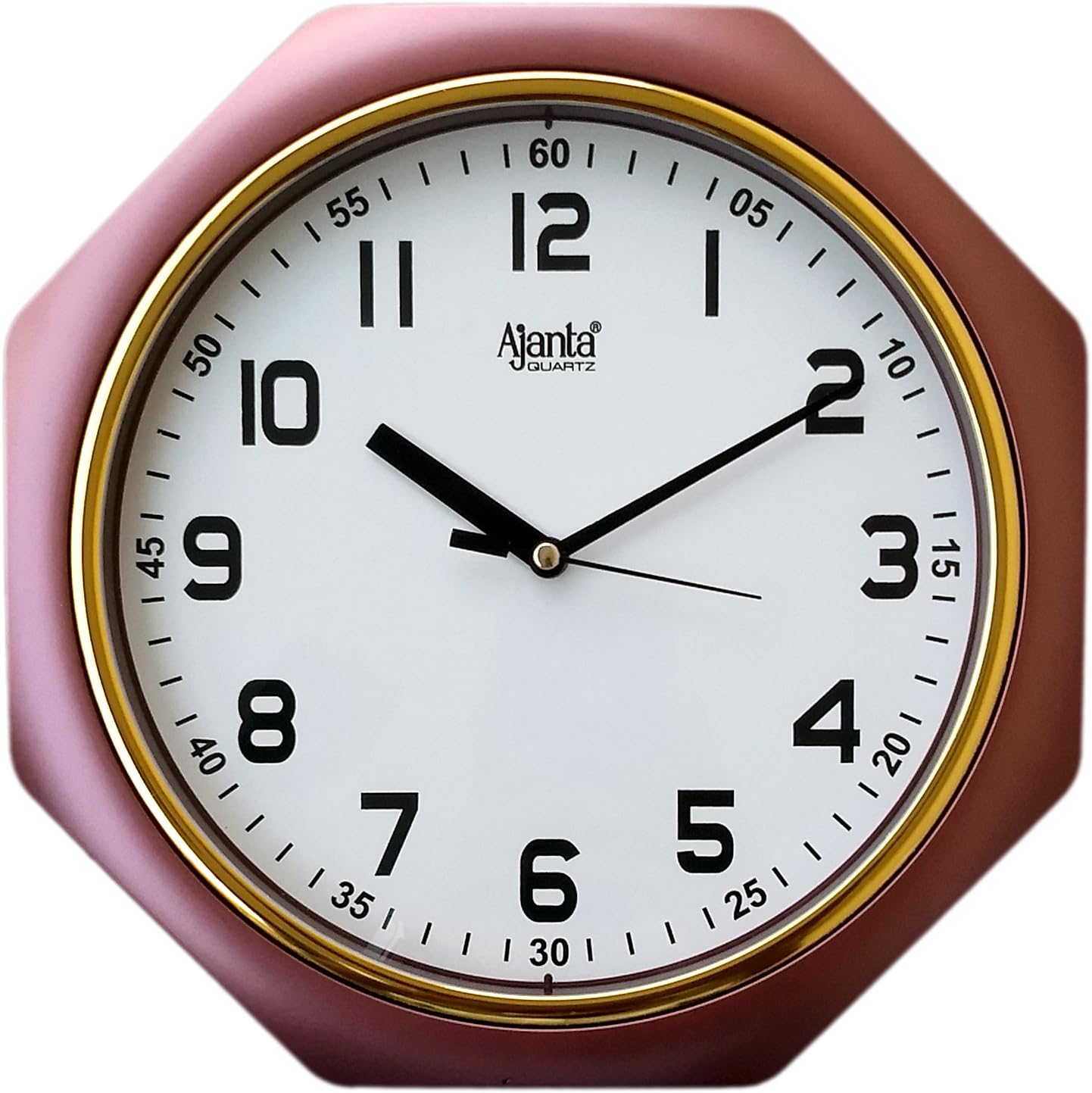 Buy Ajanta Quartz Analog Wall Clock(32 Cm X 32 Cm X 3.5 Cm,Gold,Plastic ...