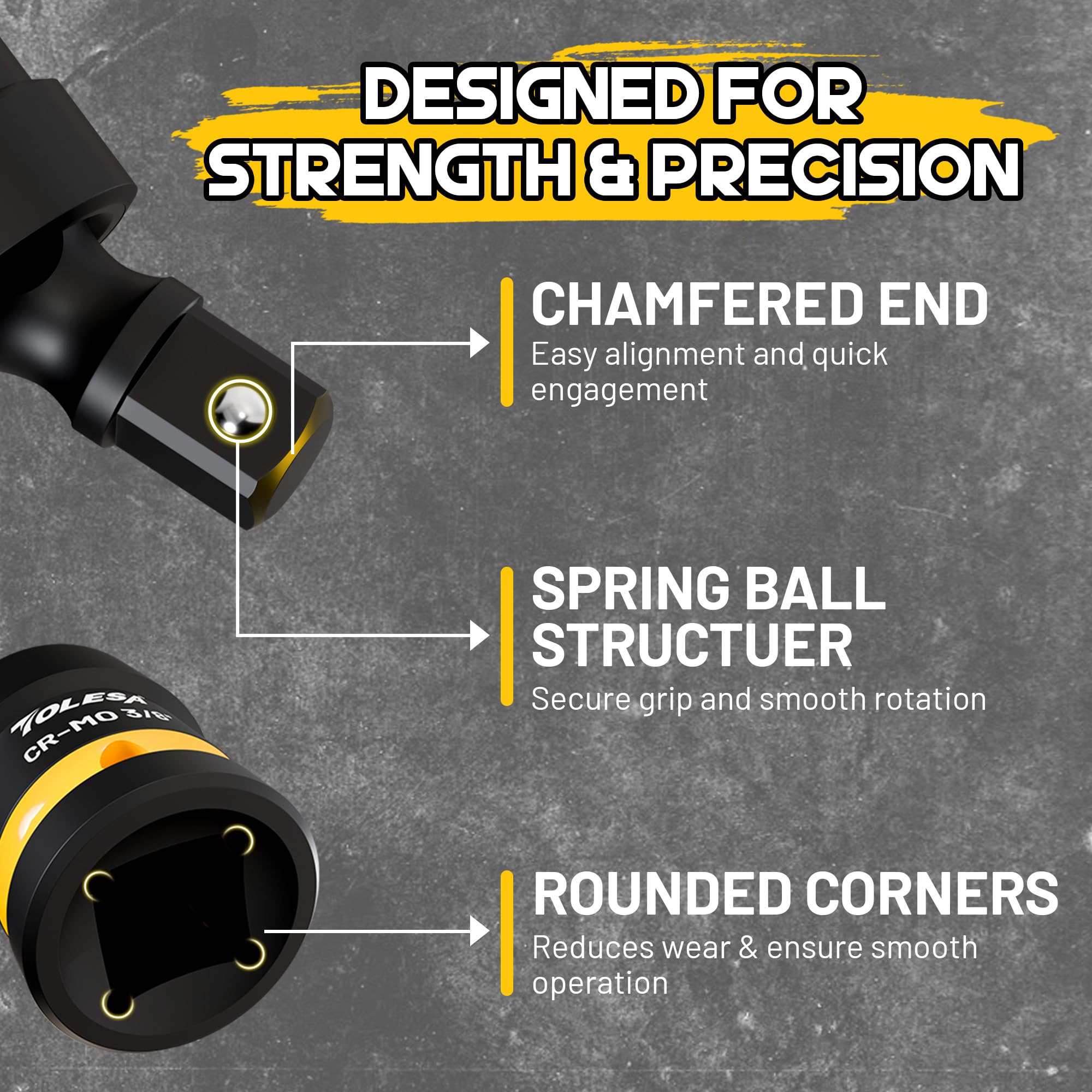 Snapklik.com : Swivel Socket Set, Impact Universal Joint-Socket Set, 1/ ...