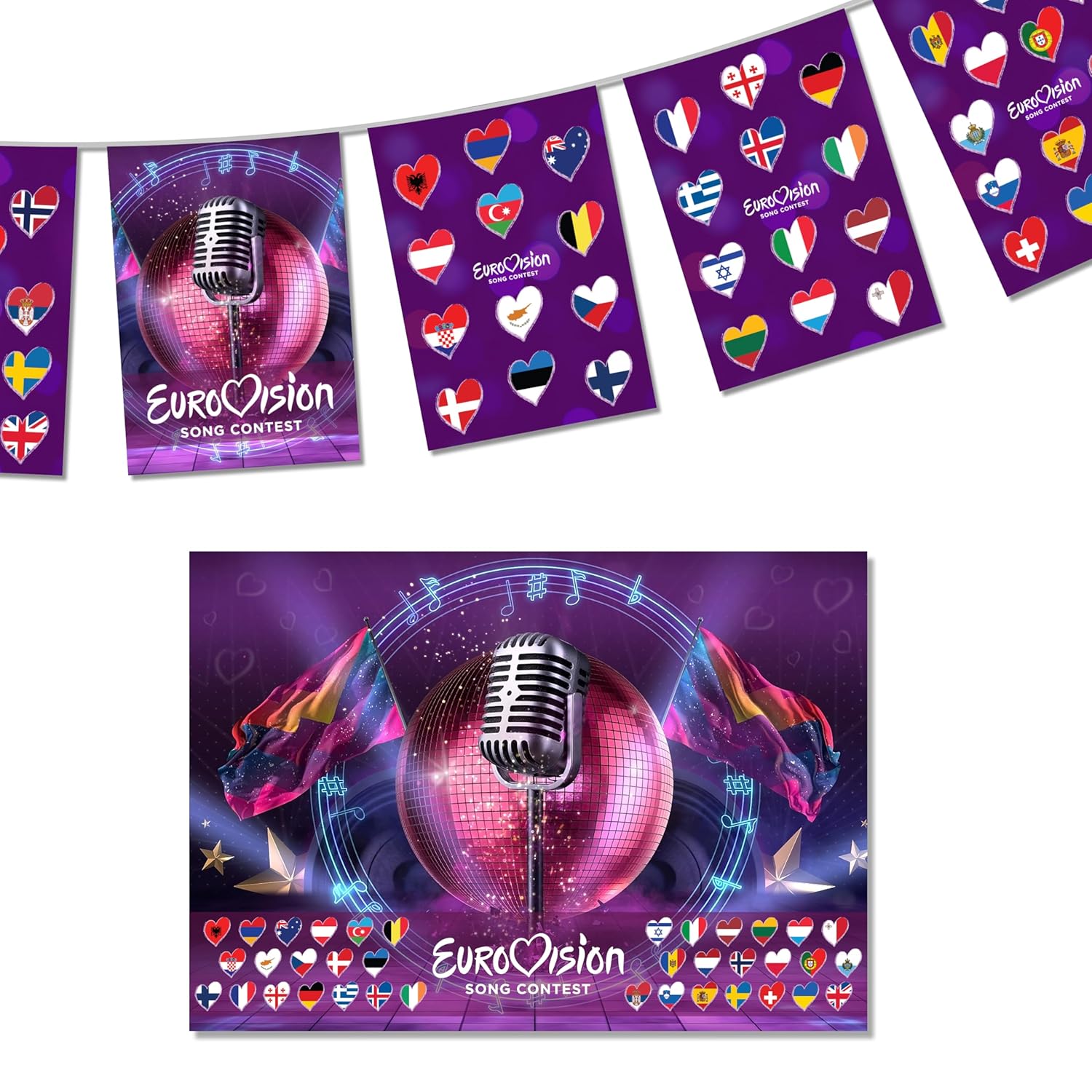 Eurovision Song Contest Bunting & Poster Set - Supporters Banner ...