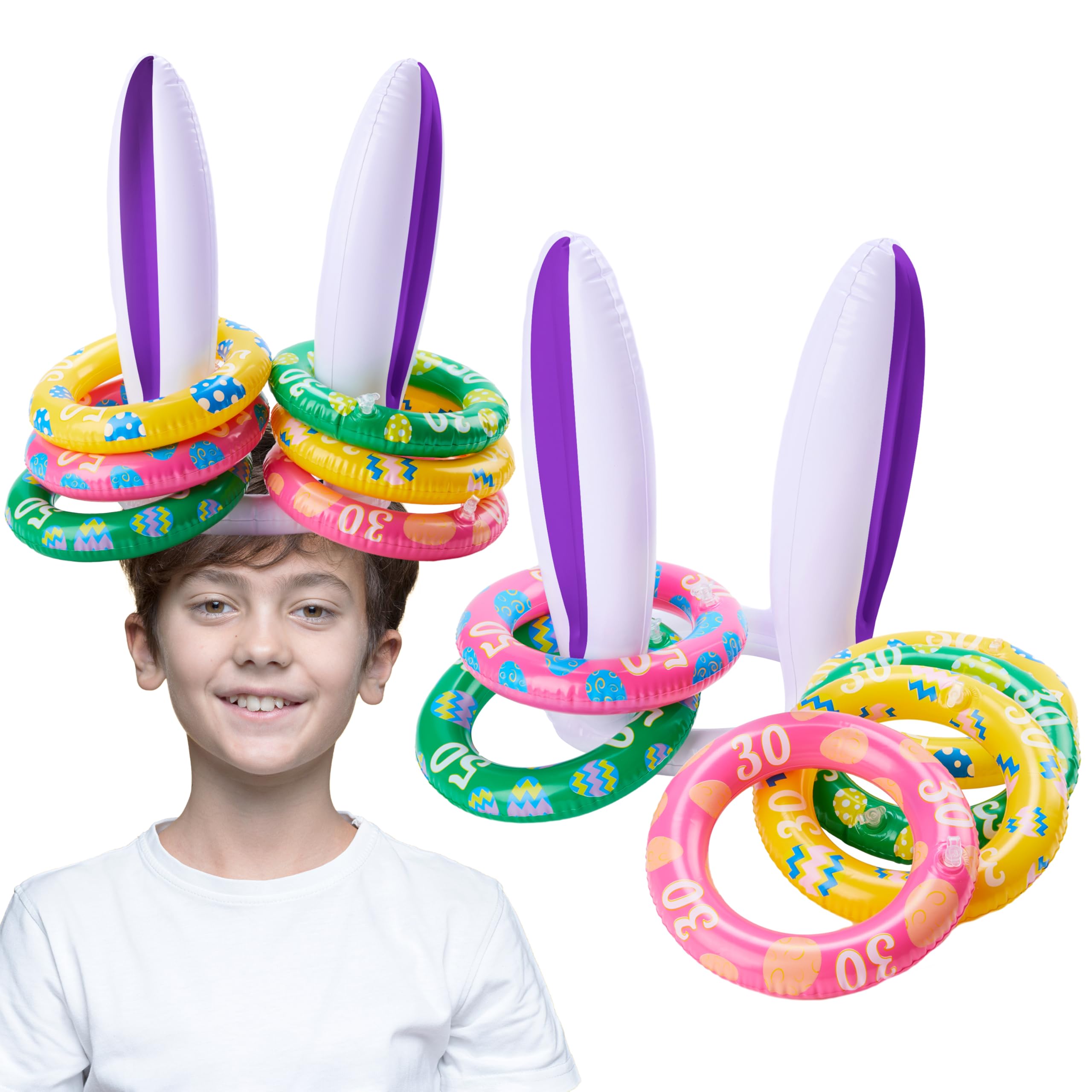 Amazon.com: JOYIN Inflatable Bunny Rabbit Ears Ring Toss Game(2 Set 12 ...