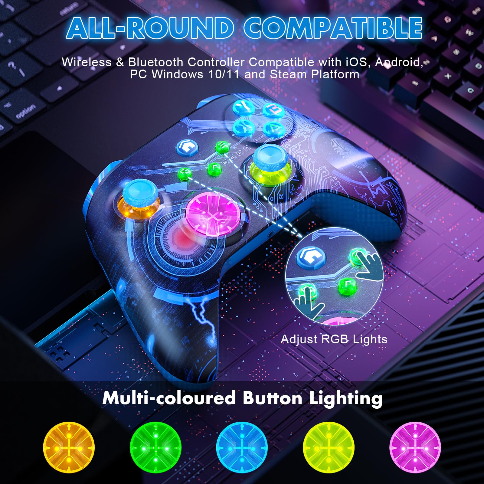 Snapklik.com : LED Wireless Controller For Xbox Series XS, Xbox One XS ...