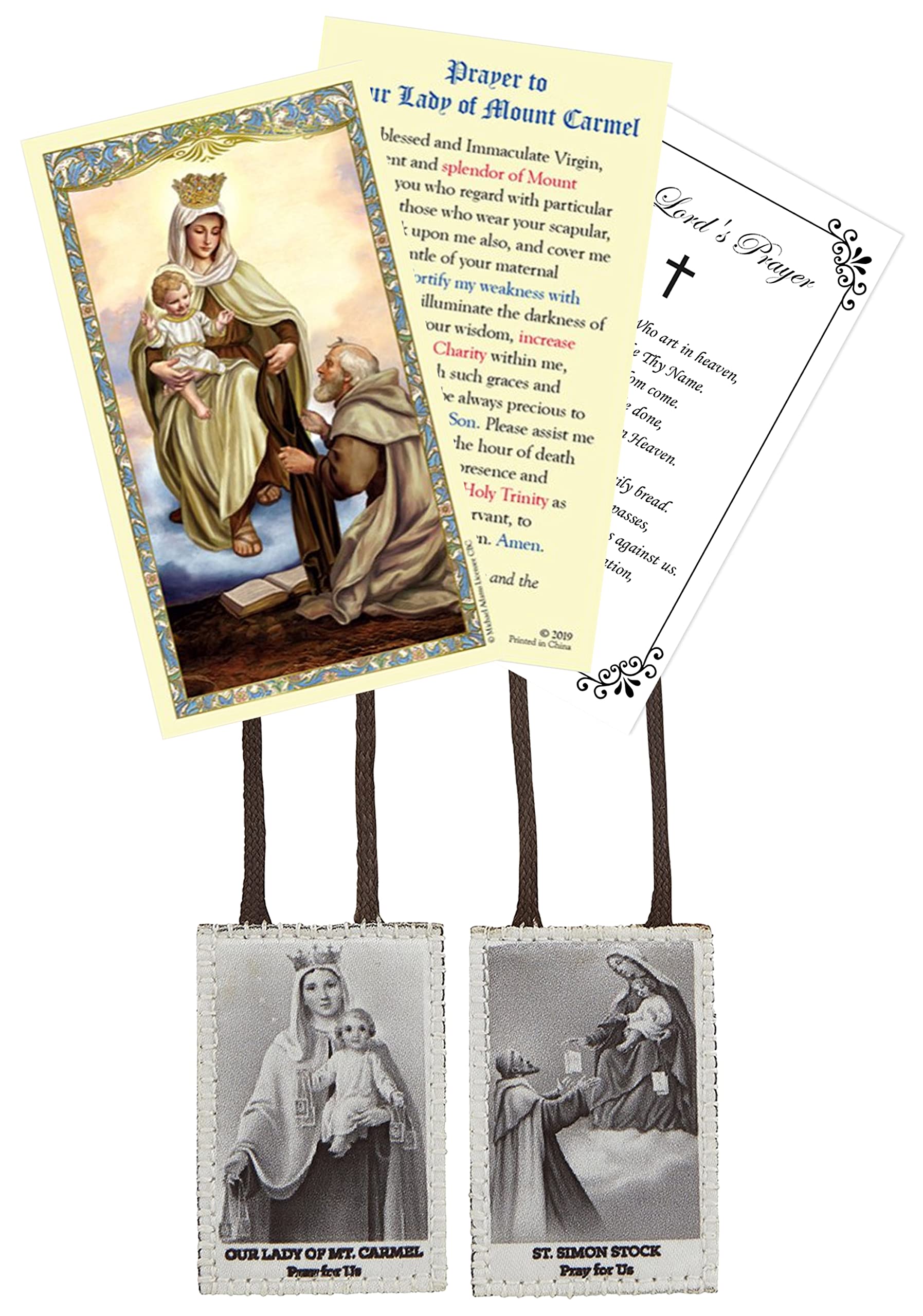 Buy Brown Scapular Of Our Lady Of Carmel - with Our Lady of Carmel ...