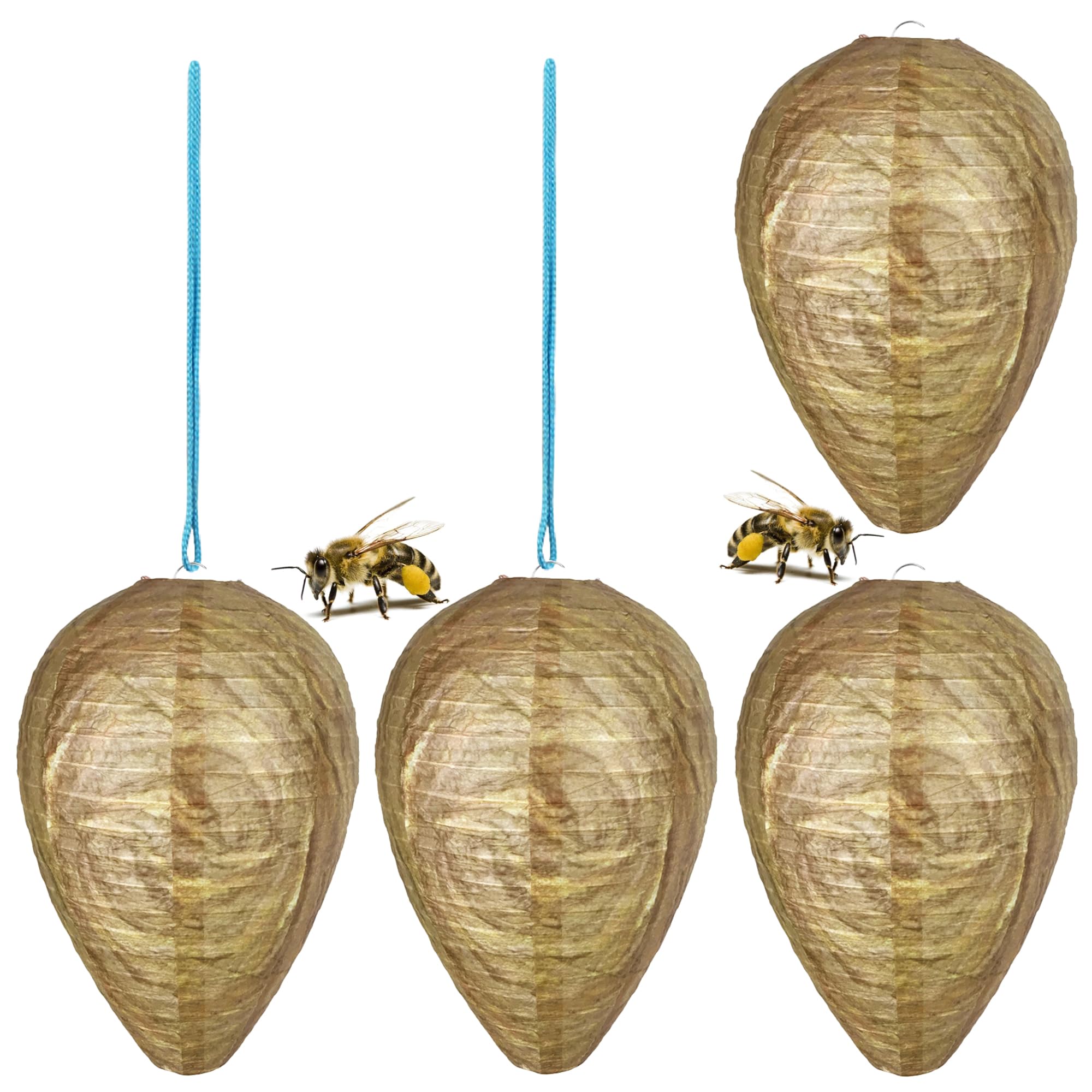 Amazon.com : Wasp Nest Decoy Hanging Wasp Nest 4 Pack with Adjustable ...