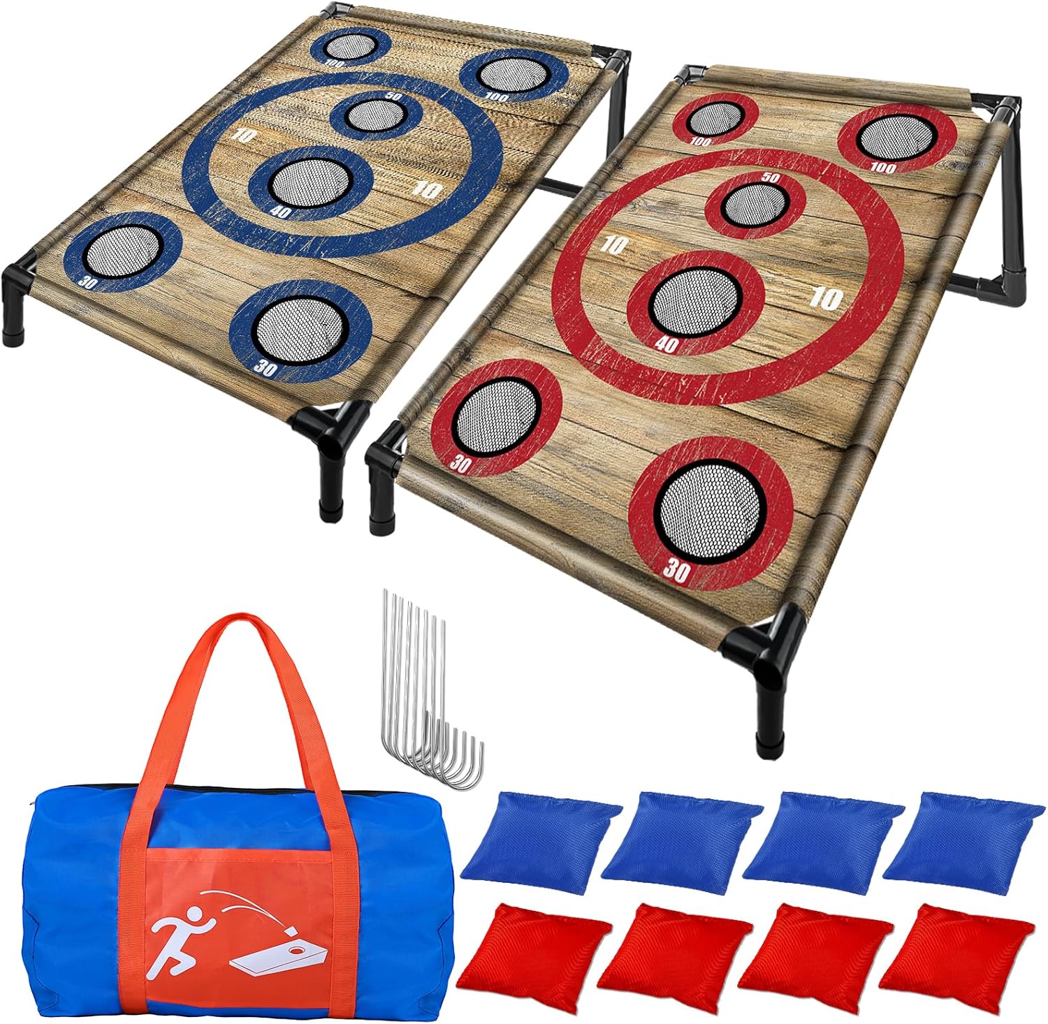 NZQXJXZ Portable Cornhole Board Set 3x2 Ft with 8 Bean Bags Corn Hole ...
