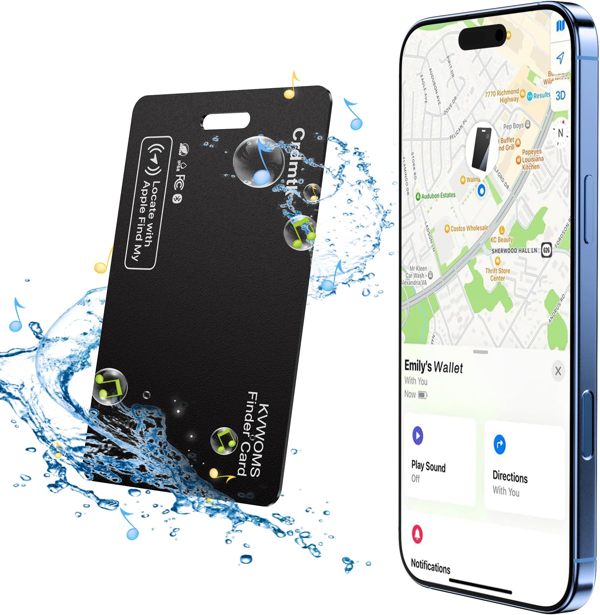 Amazon.com: Wallet Tracker Card|Wallet Finder Work with Apple Find My ...