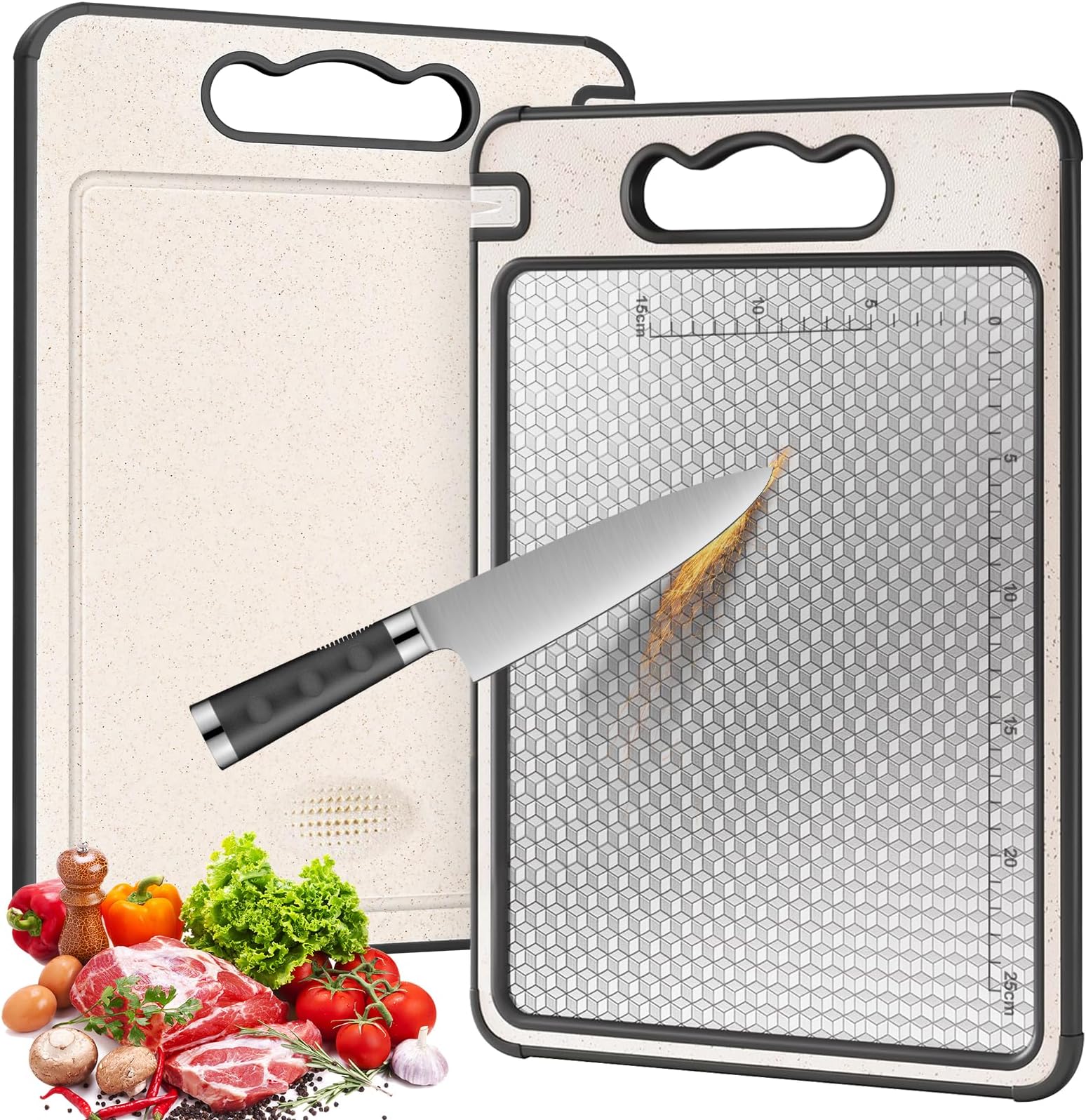 Amazon.com: Premium 2-in-1 Cutting Board, Double-Sided Stainless Steel ...
