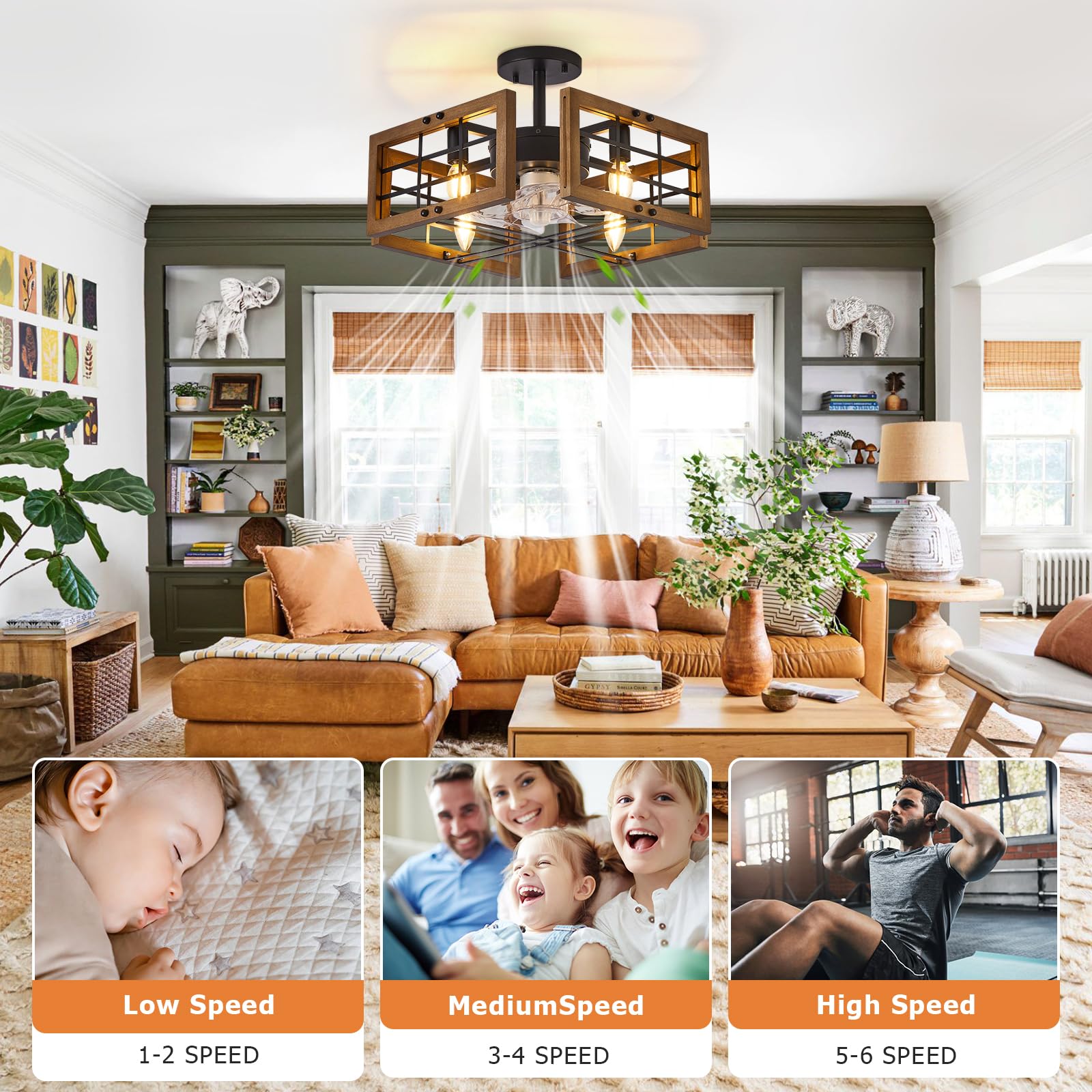 Leather With Rustic Ceiling Fans Ceiling Fans With Lights You'll Love