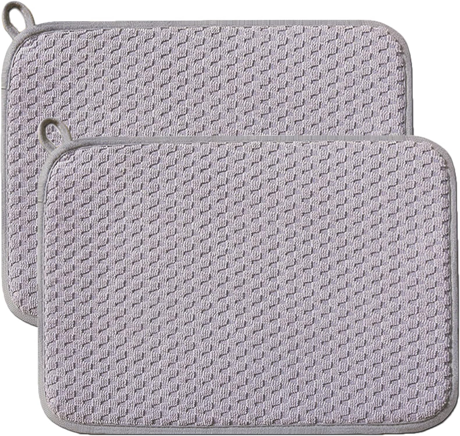 Amazon.com: 2 Pack Dish Drying Mats for Kitchen, Microfiber Dish Drying ...