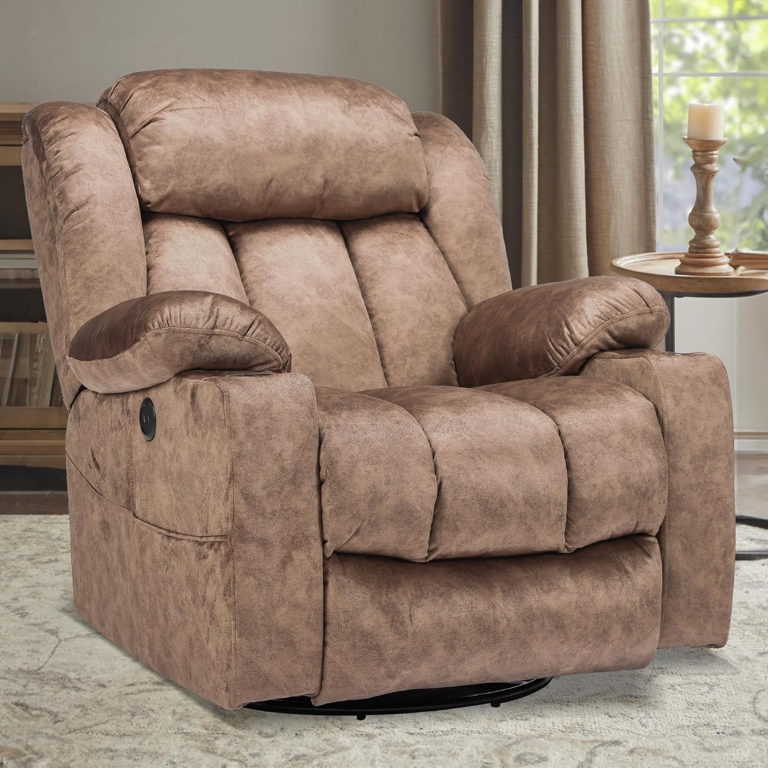 Amazon.com: EPICOZY Swivel Rocker Recliner Chair with Heat and Massage ...