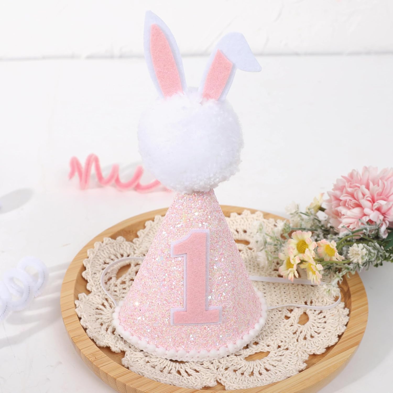 Amazon.com: Some Bunny Is One Spring Rabbit Birthday Crown - 1st ...