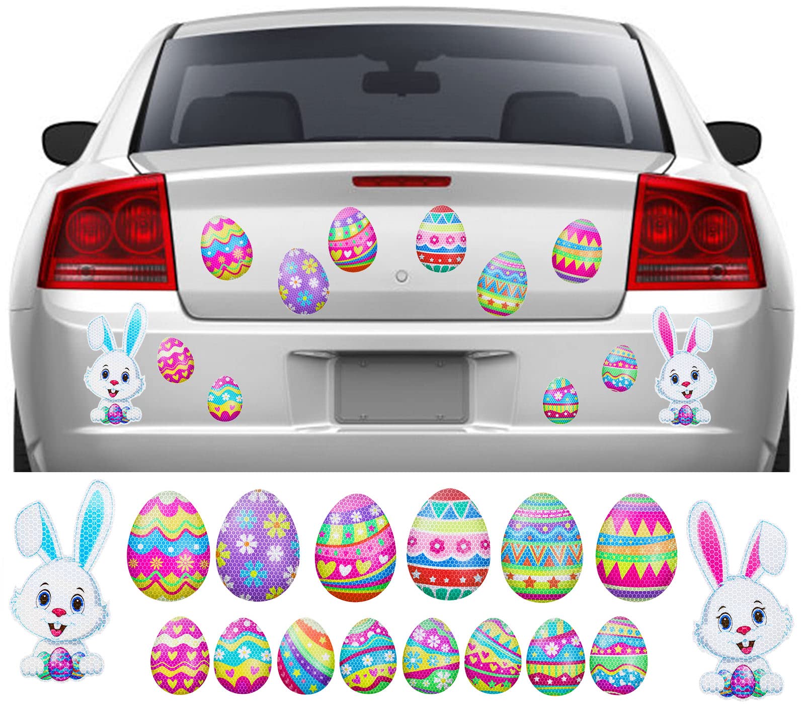 Amazon.com: Whaline 24Pcs Easter Reflective Magnets Easter Egg Bunny ...