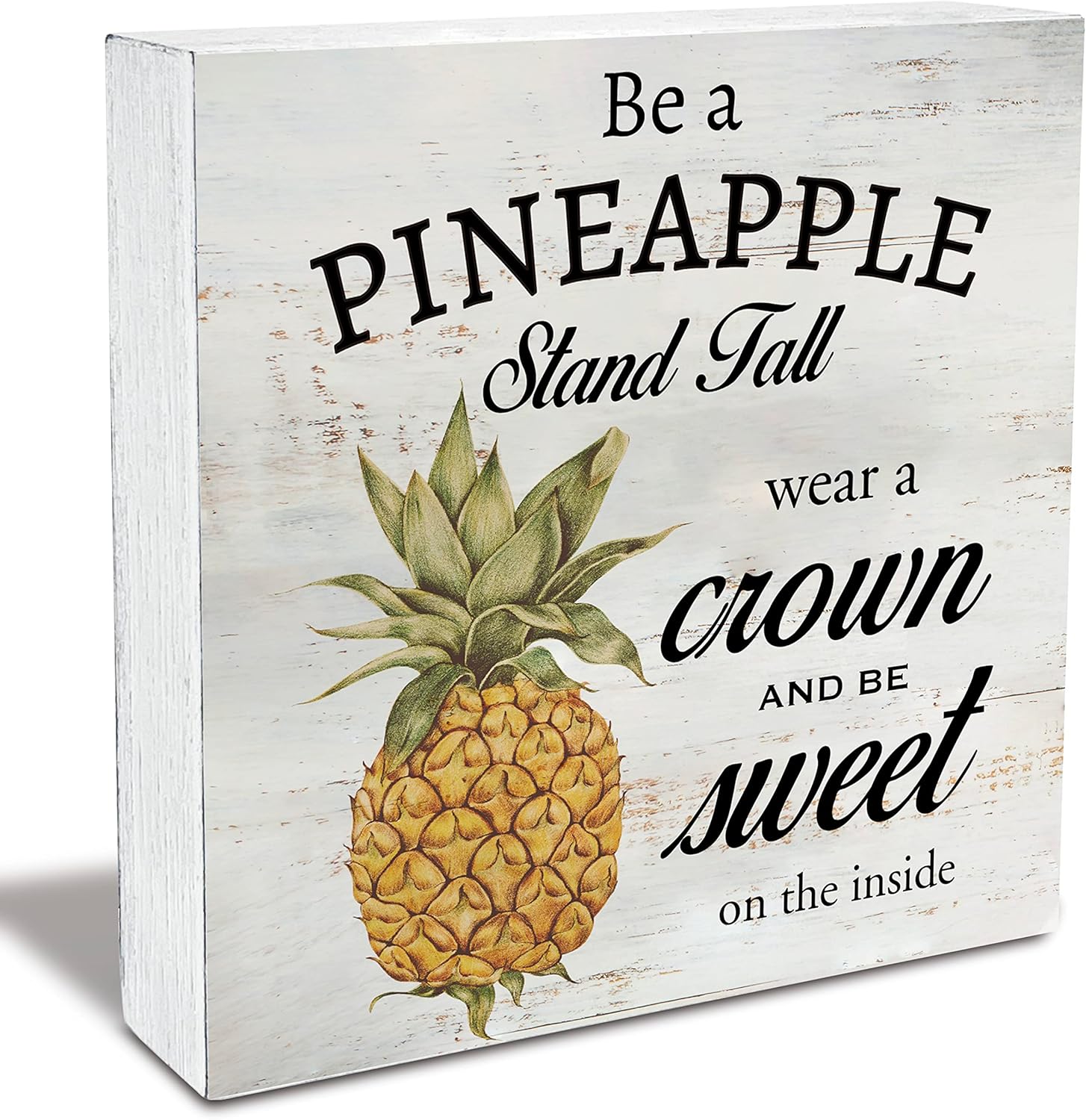 Amazon.com: Be a Pineapple Stand Tall Wood Box Sign Rustic Kitchen ...