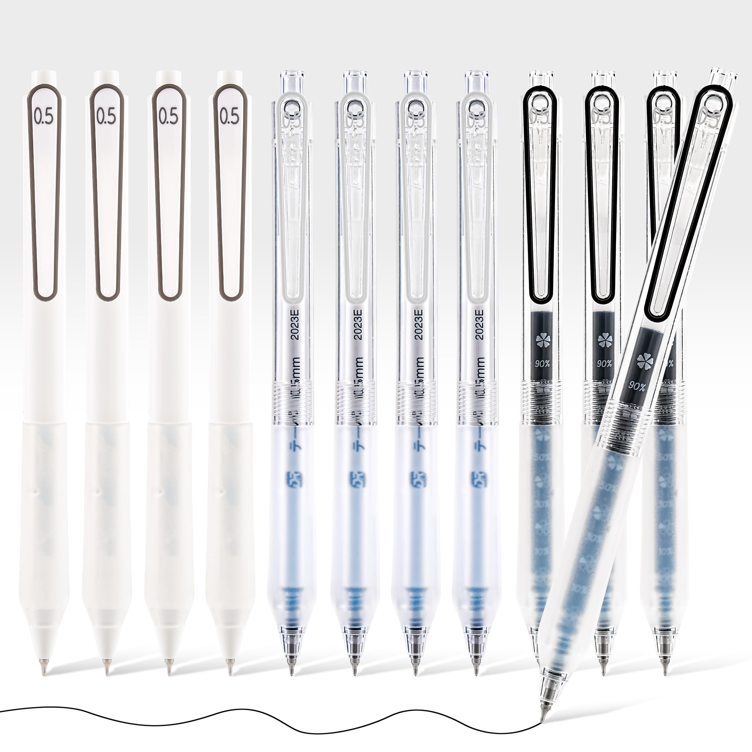 Amazon.com: DR DOURONGE Gel Pens, Black Gel Ink Pens, 12 Pcs 0.5mm Fine ...