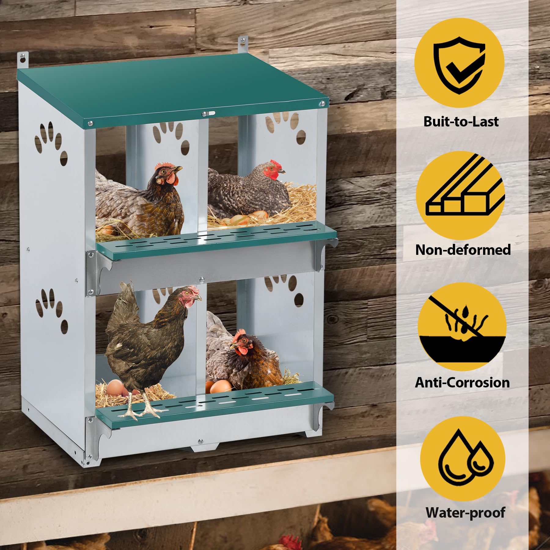 Snapklik.com : Chicken Nesting Box, 4 Compartment Nesting Box, 4 Room ...