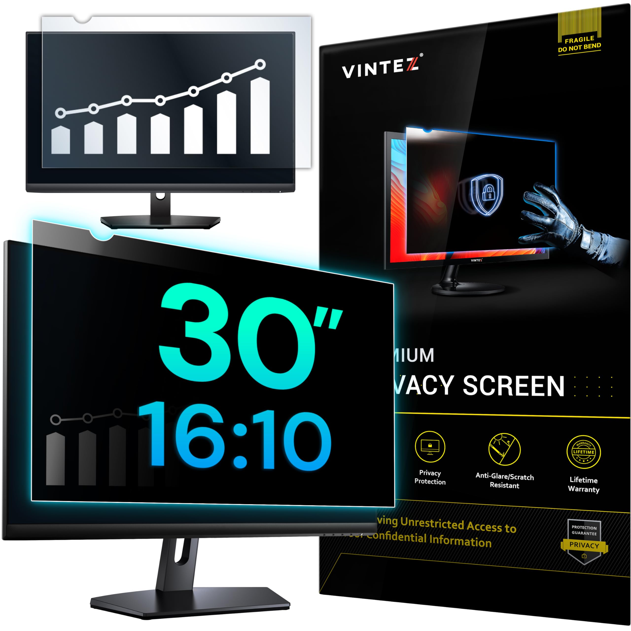 Amazon.com: VINTEZ 30 Inch 16:10 Computer Privacy Screen Filter for ...