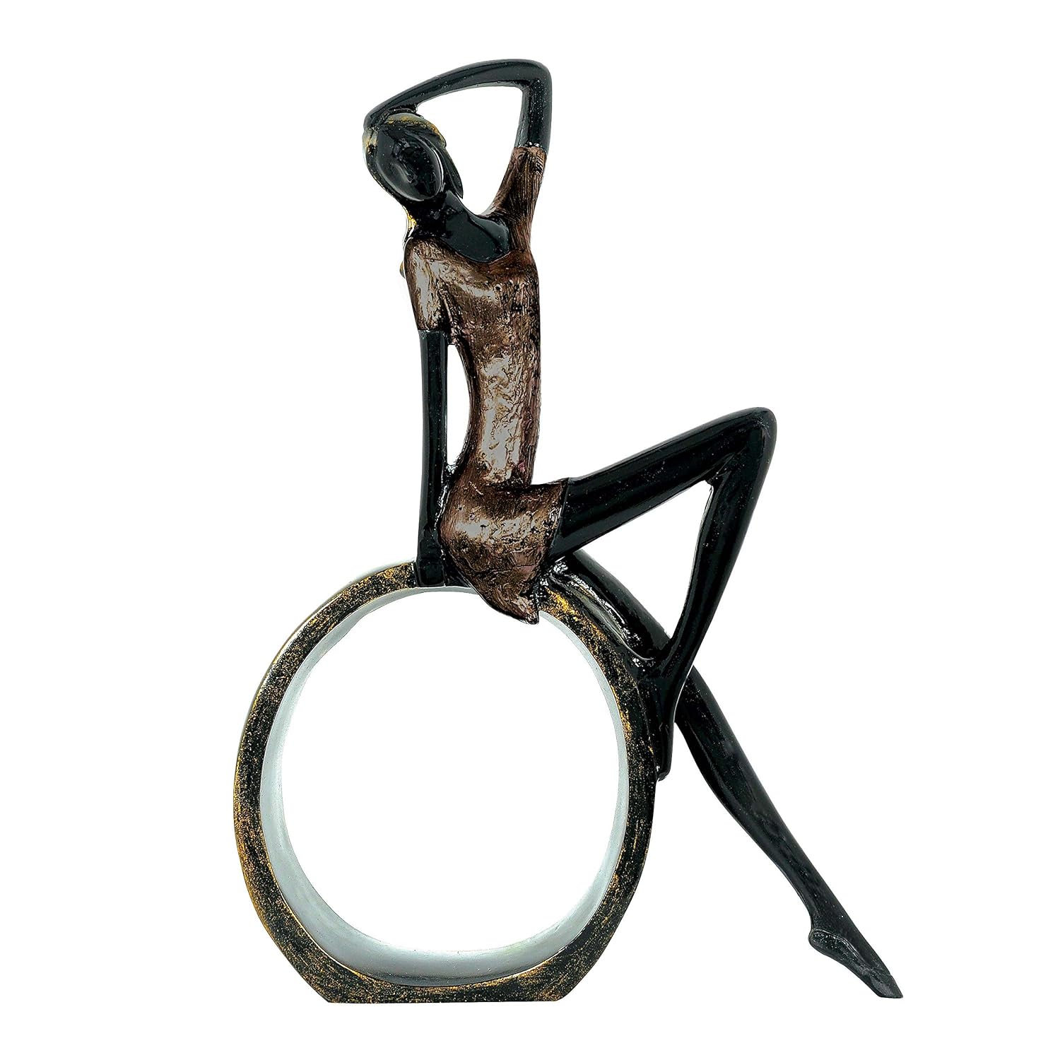 Grazzo Lady Showpiece Polyresin Home Decor Gift Brown Black Golden ...