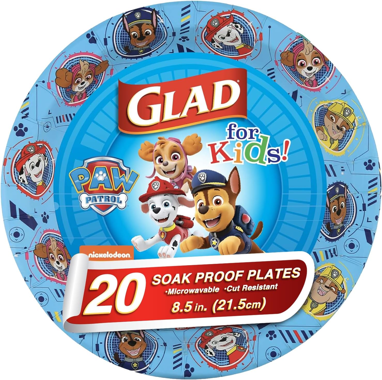 Amazon.com: Glad for Kids Paw Patrol Paper Plates , Disposable Paw ...