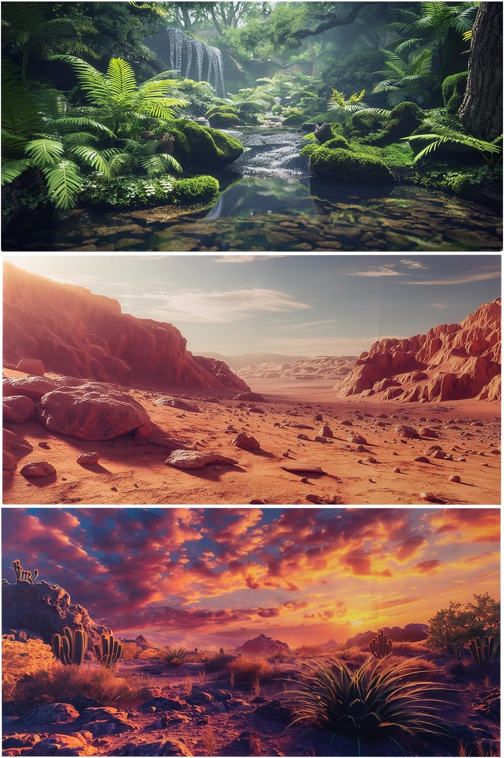 Amazon.com : COMSUN 3 Pack Terrarium Background, 36x18 inches Polyester ...