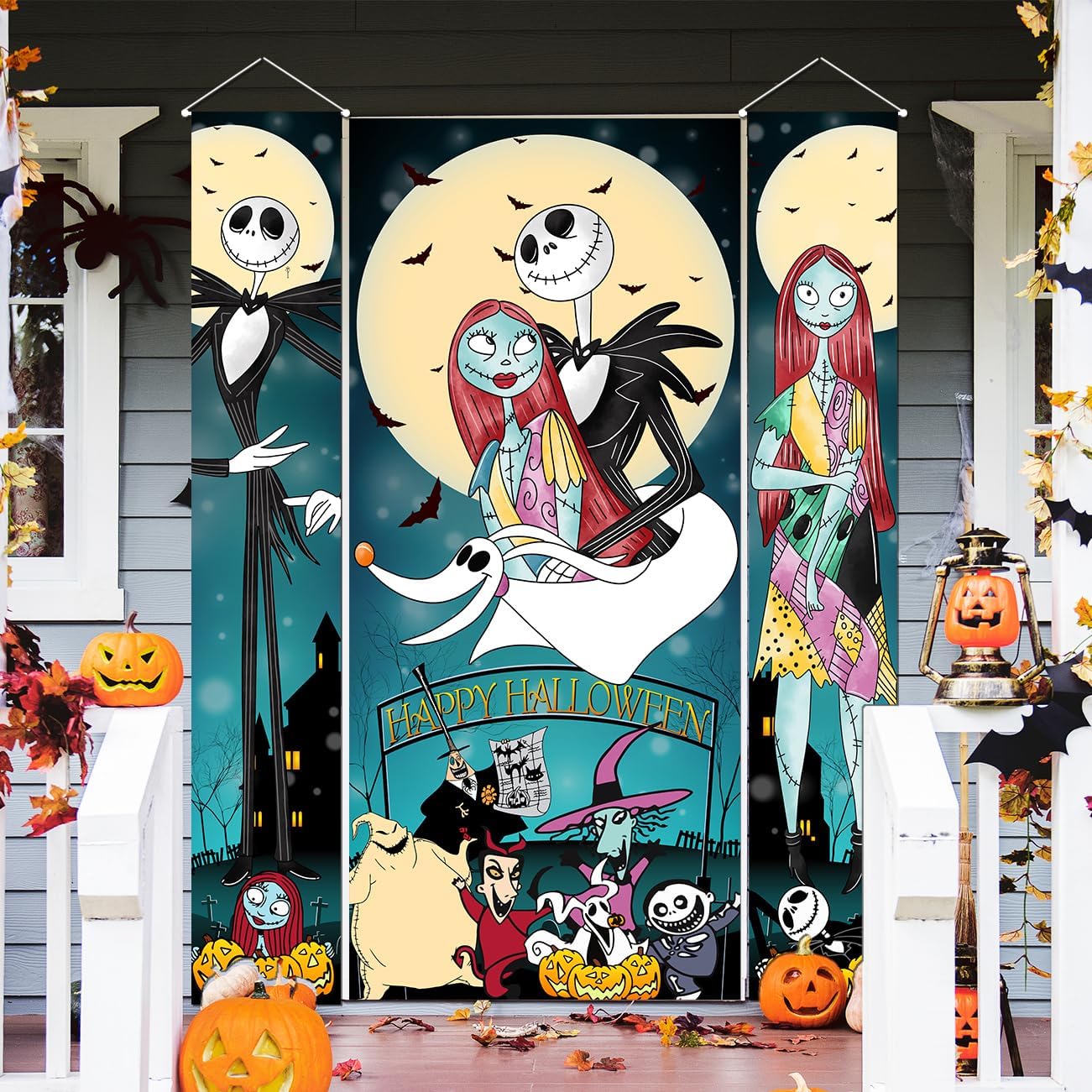 Amazon.com: 3pcs Nightmare Christmas Halloween Decorations Door Banner ...