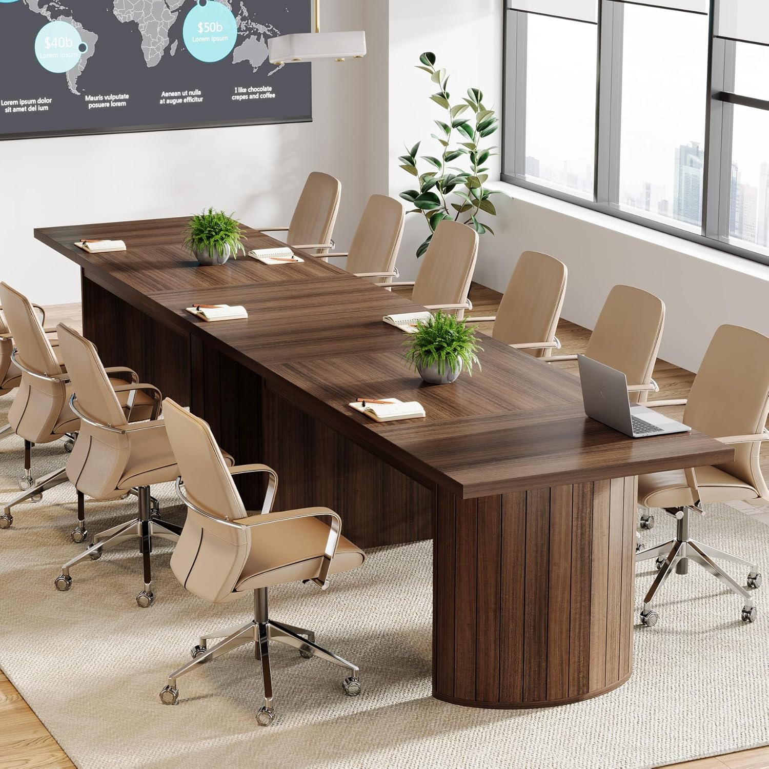 Tribesigns 6.56 ft Conference Table for 6-8 People, 78.7" Large ...
