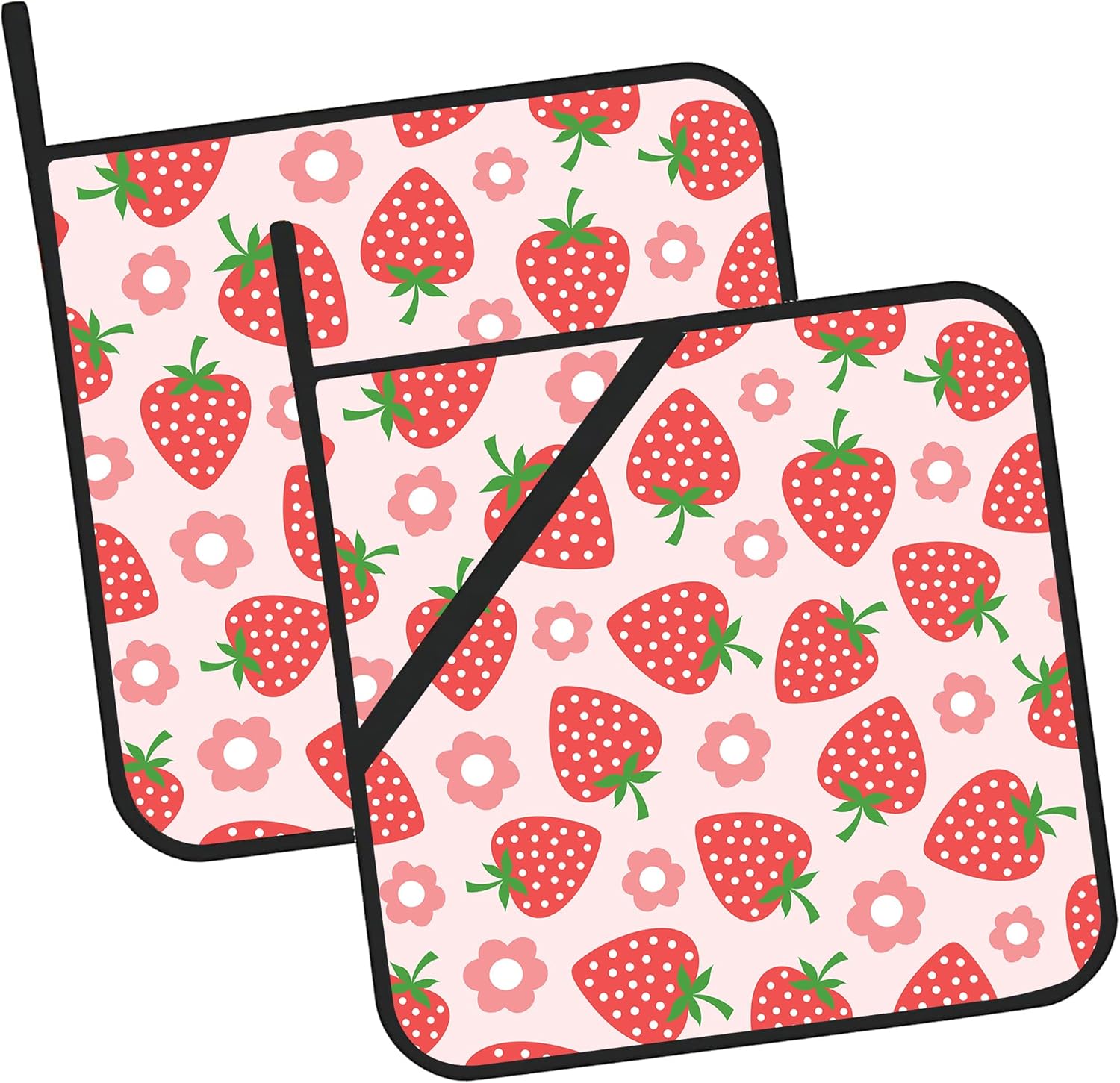 Amazon.com: ENUIEO Pink Strawberry Pot Holders 2 PCS for Kitchen, Heat ...