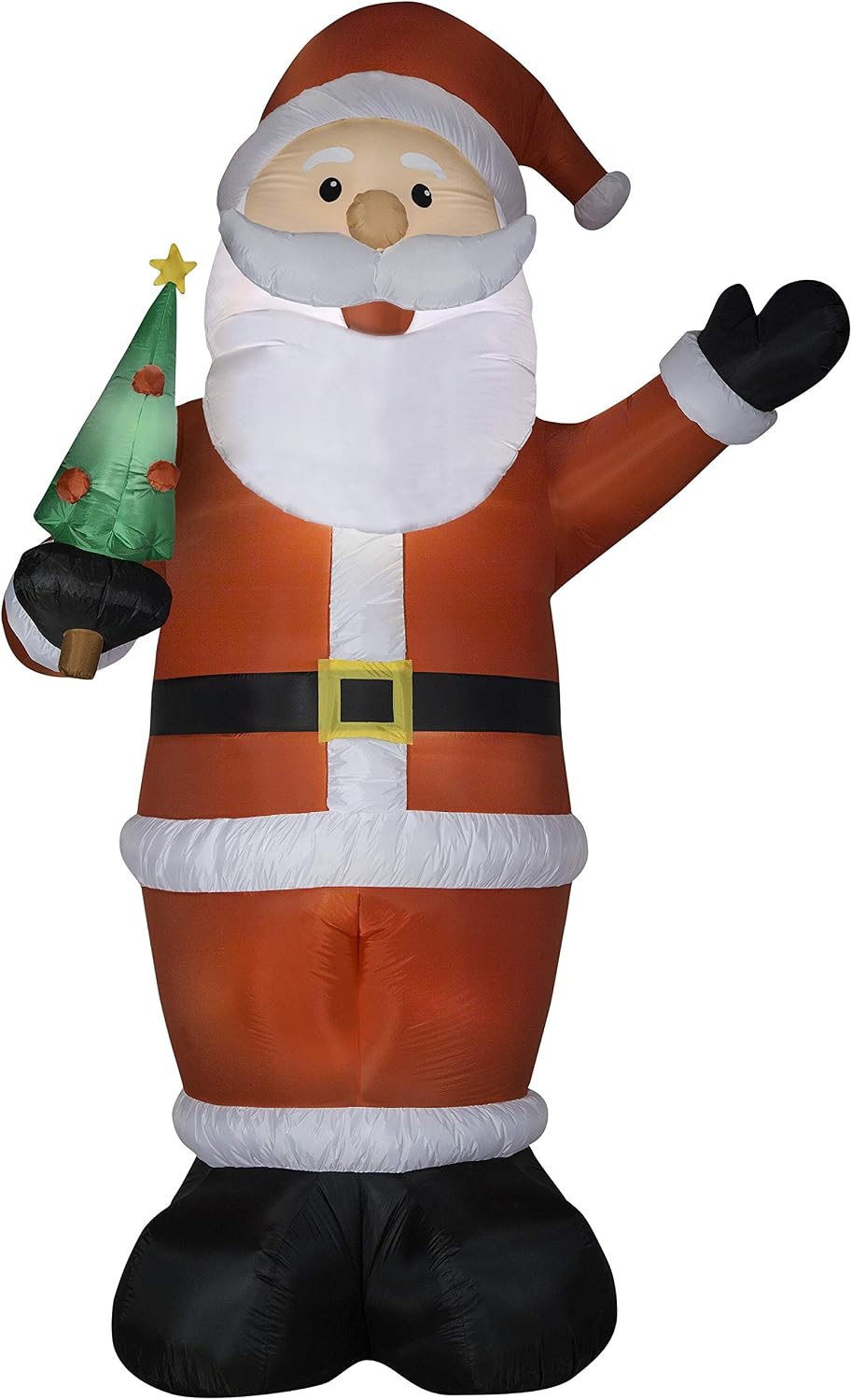 Amazon.com: Gemmy 12' Airblown Santa Holding Tree Christmas Inflatable ...
