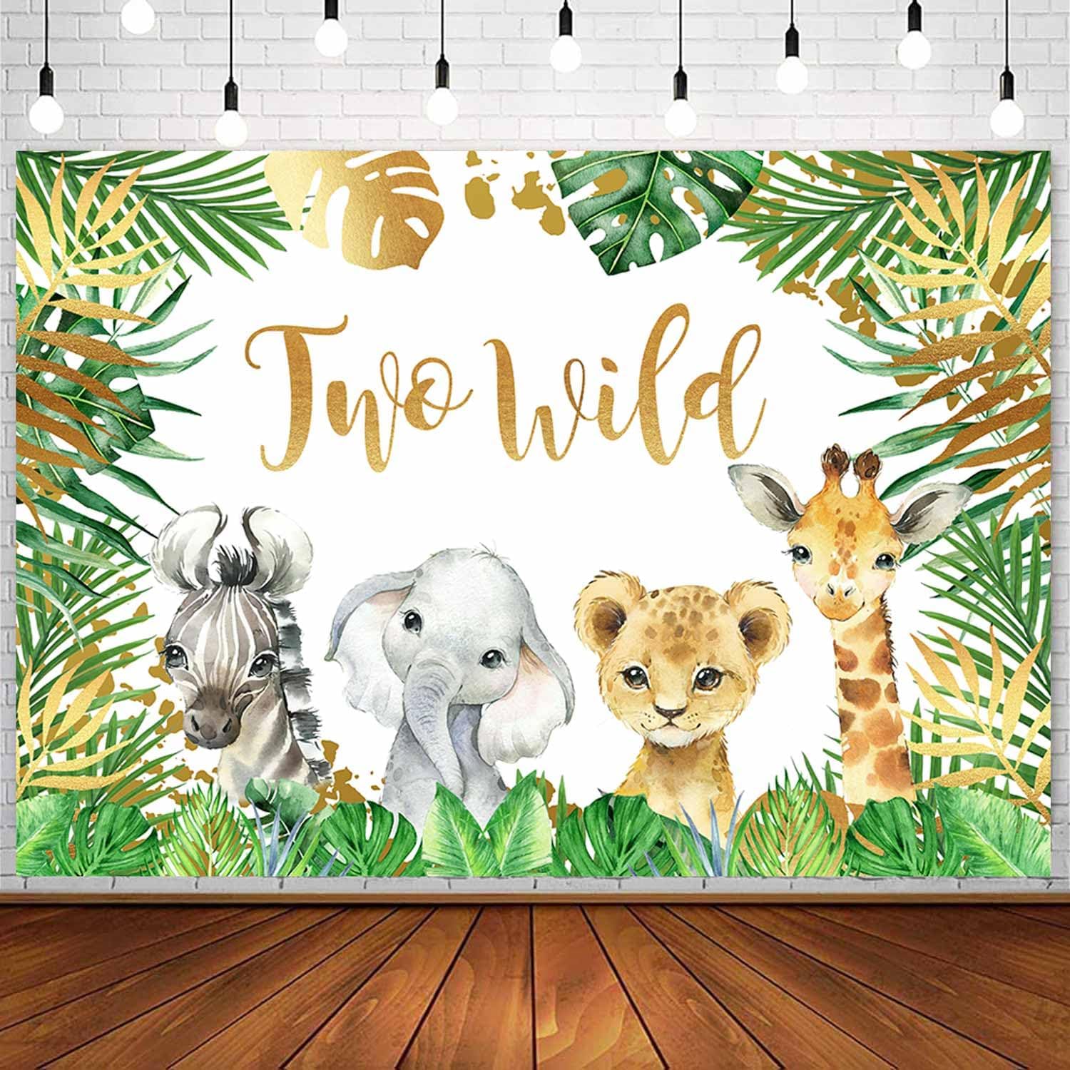 Amazon.com : Ayayiya Two Wild Backdrop for Boy Jungle Safari Animals ...