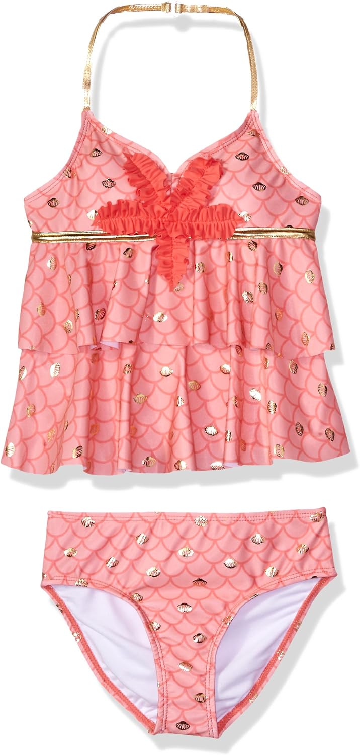 Amazon.com: Jantzen Girls Ruffle Tankini Swimsuit, Mermaid Coral, 8 ...